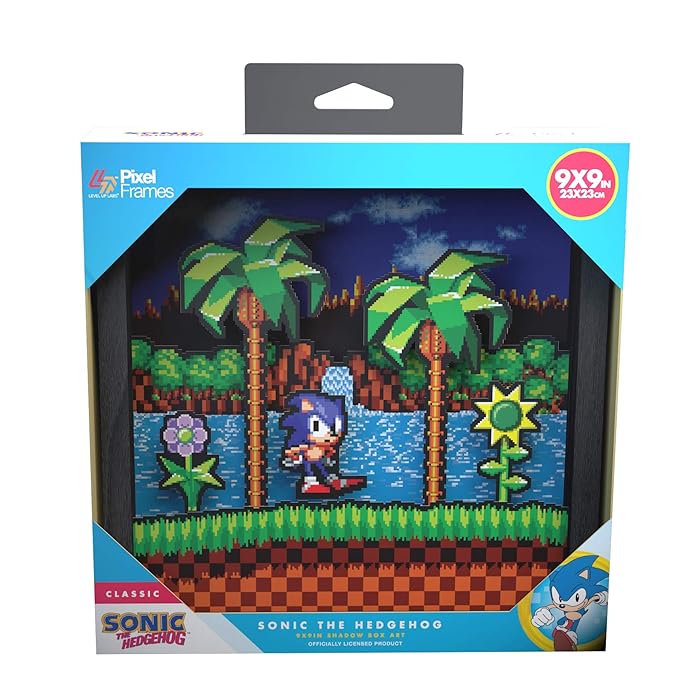 Buy Pixel Frames Sonic The Hedgehog Idle Pose 9x9 inches (Big) Shadow ...