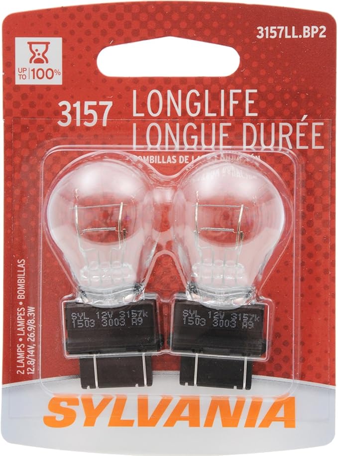 SYLVANIA 3157 Long Life Miniature Bulb, (Pack of 2), Headlight Bulbs ...