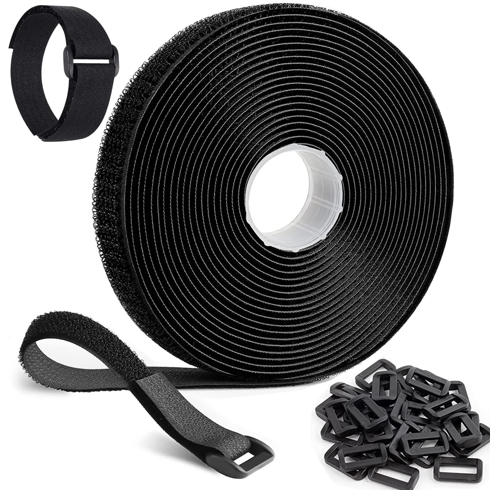 14 x Brand New 5m Velcro Cable Straps with 30 Buckles Reusable Hook an ...
