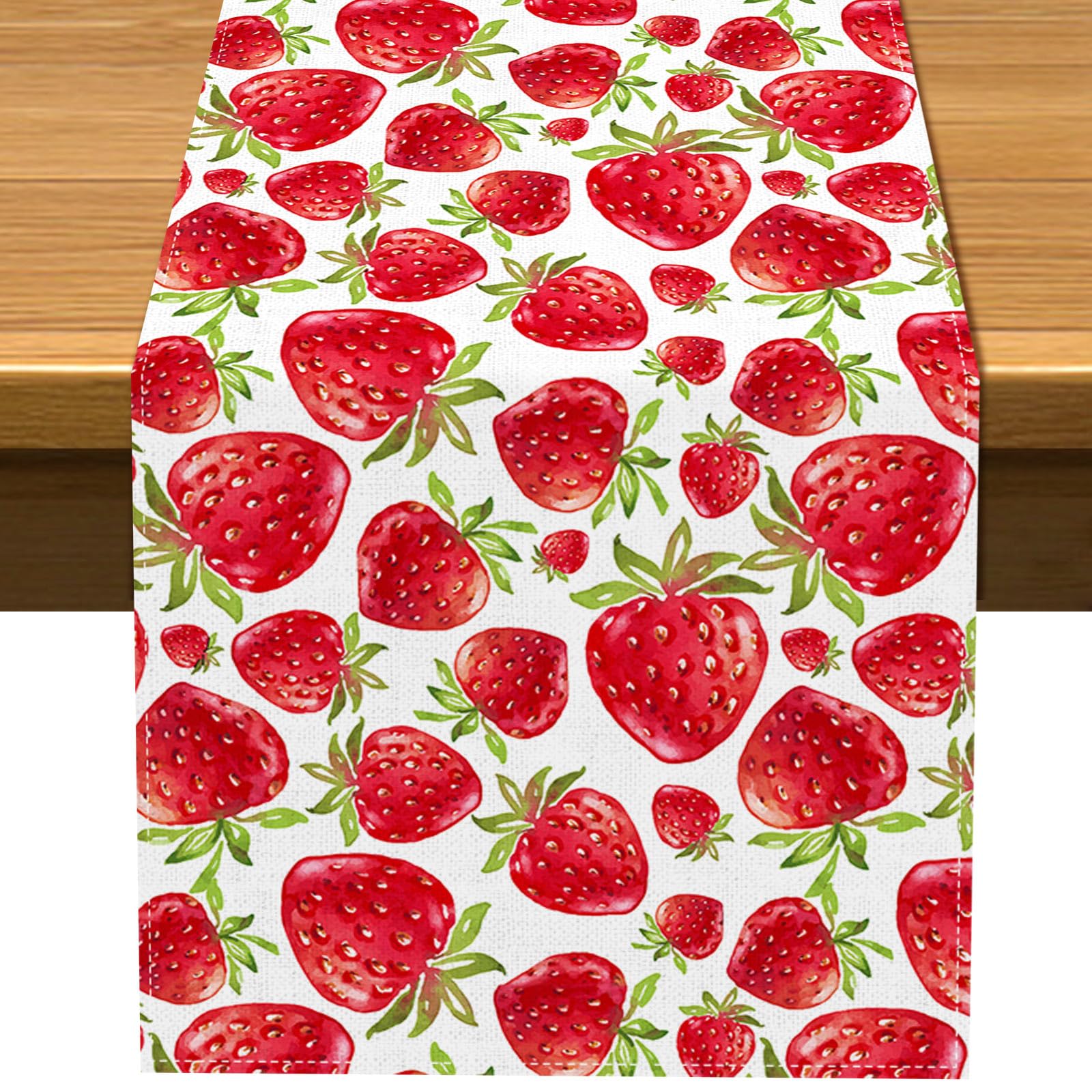 Amazon.com: Vohado Strawberry Table Runner Spring Summer Fruit Berry ...