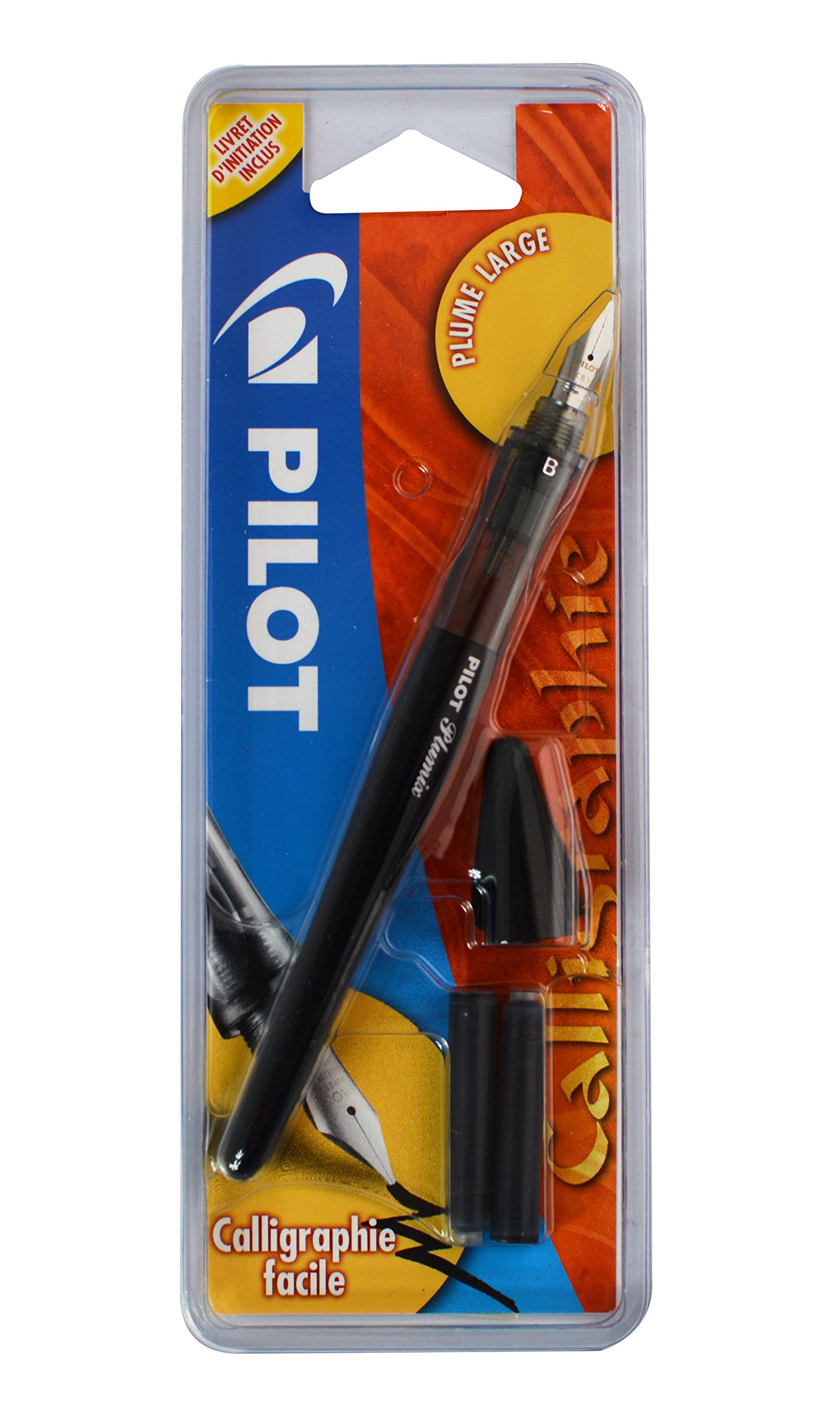 Pilot Plumix Fountain pen. Feather Large + Black Ink Cartridge : Amazon ...