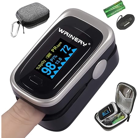 Amazon.com: WRINERY Pulse Oximeter Fingertip, Oxygen/ O2 Saturation ...