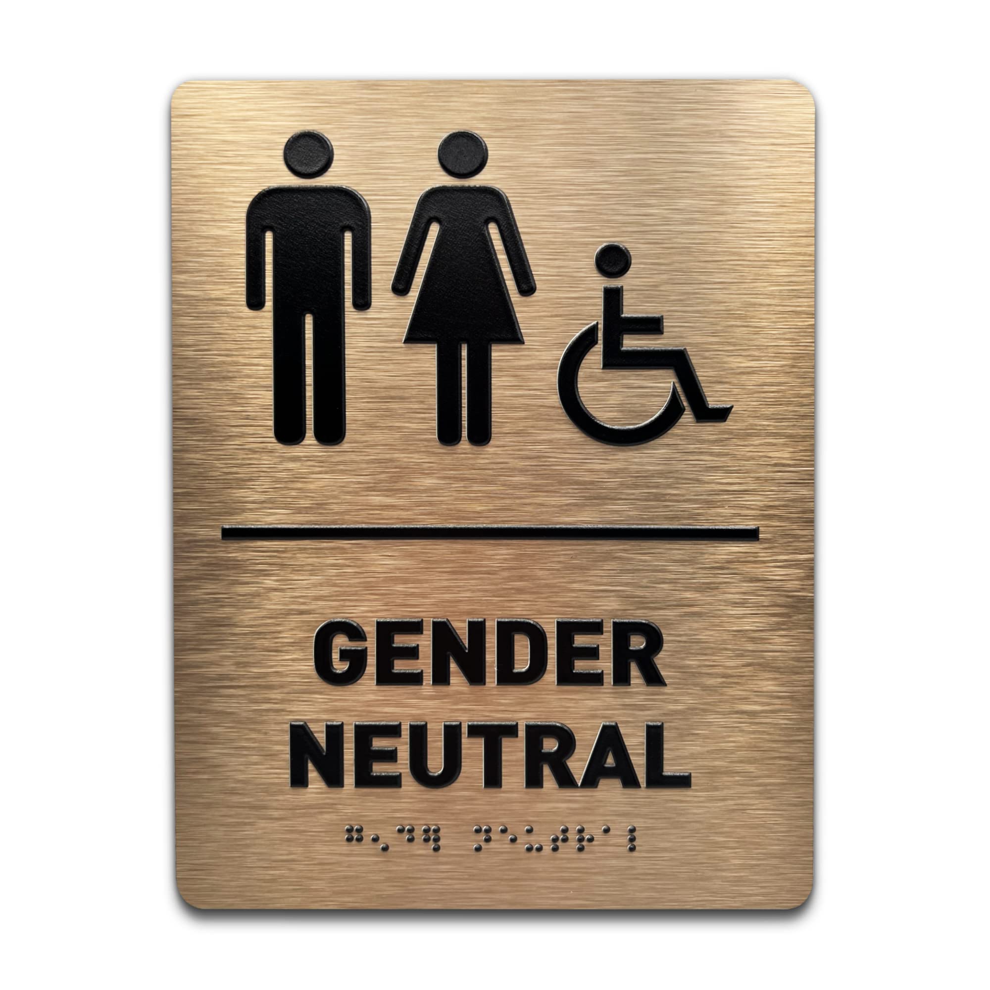Gender Neutral Restroom Identification Sign Wheelchair Accessible Ada ...