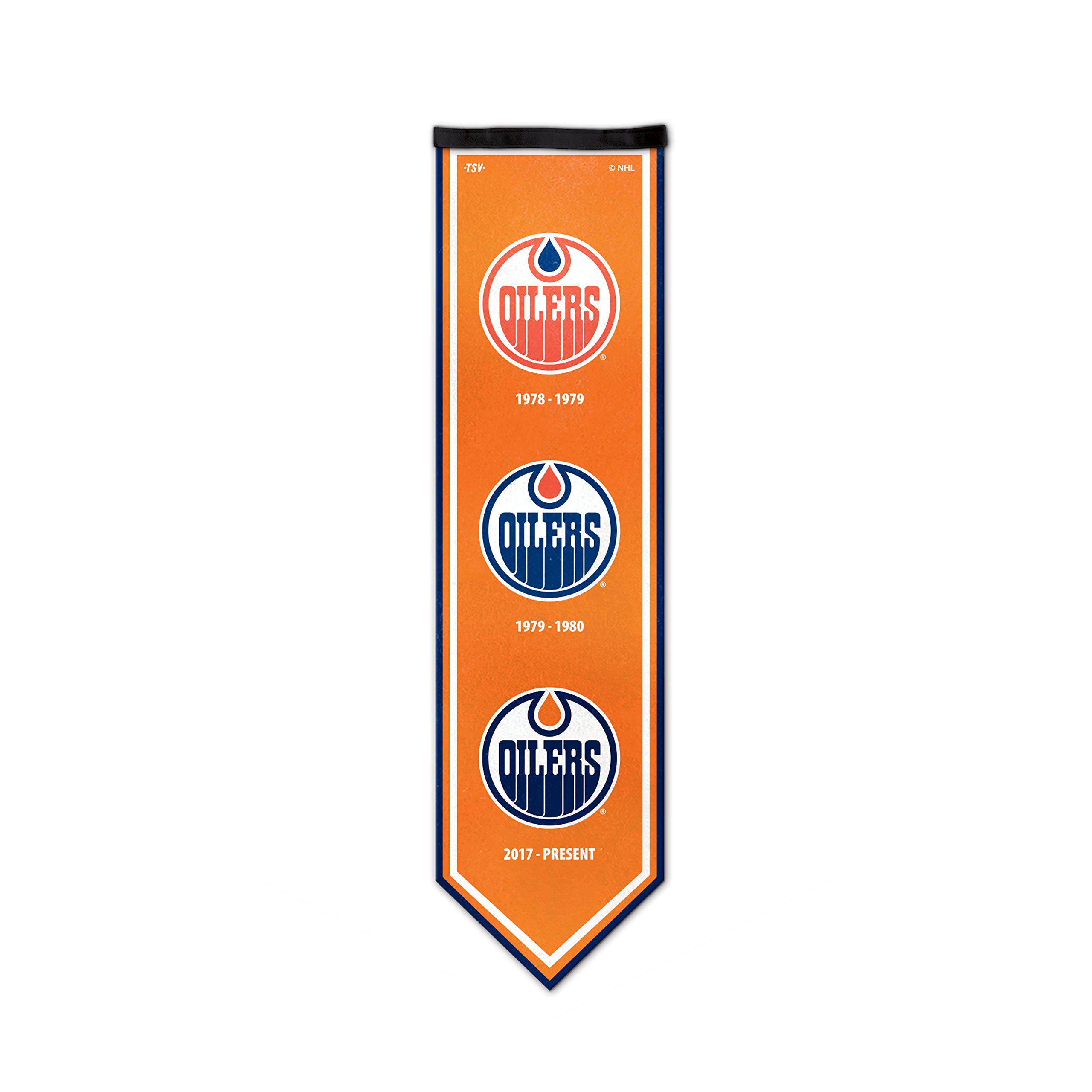 Edmonton Oilers Logo History Felt Banner 14 X 37