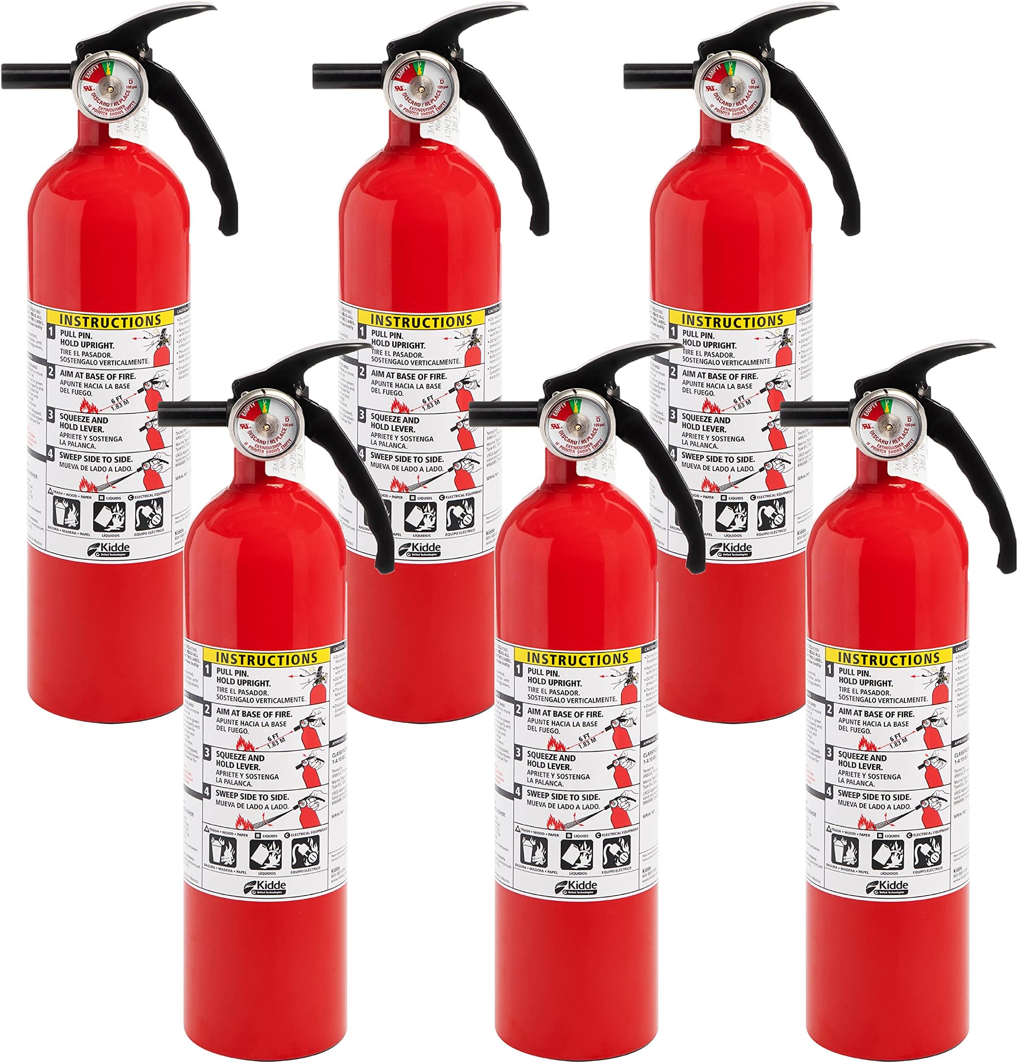 Kidde Fire Extinguisher for Home & Office Use, 2-A:10-B:C, 4 Lbs., Hose ...