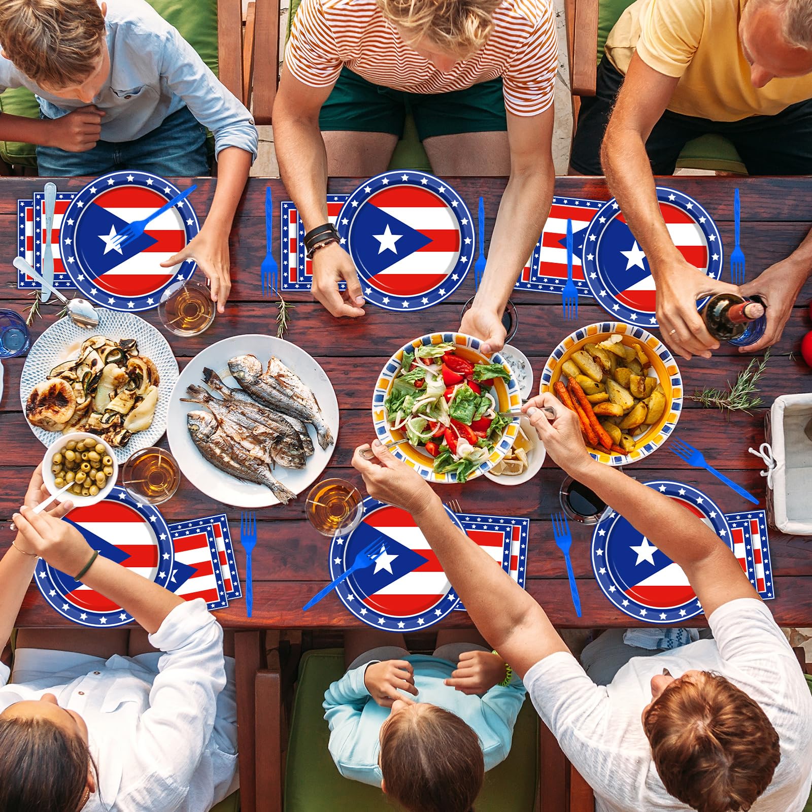 Snapklik.com : 96 Pcs Puerto Rico Party Supplies Set Puerto Rico Flag ...