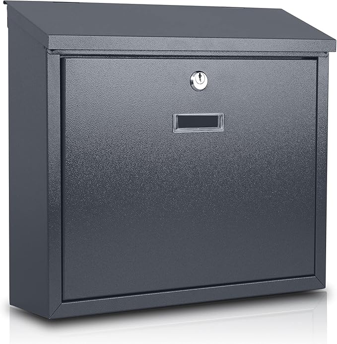 xydled Mail Boxes with Key Lock,Locking Mailbox Wall Mounted, Large ...