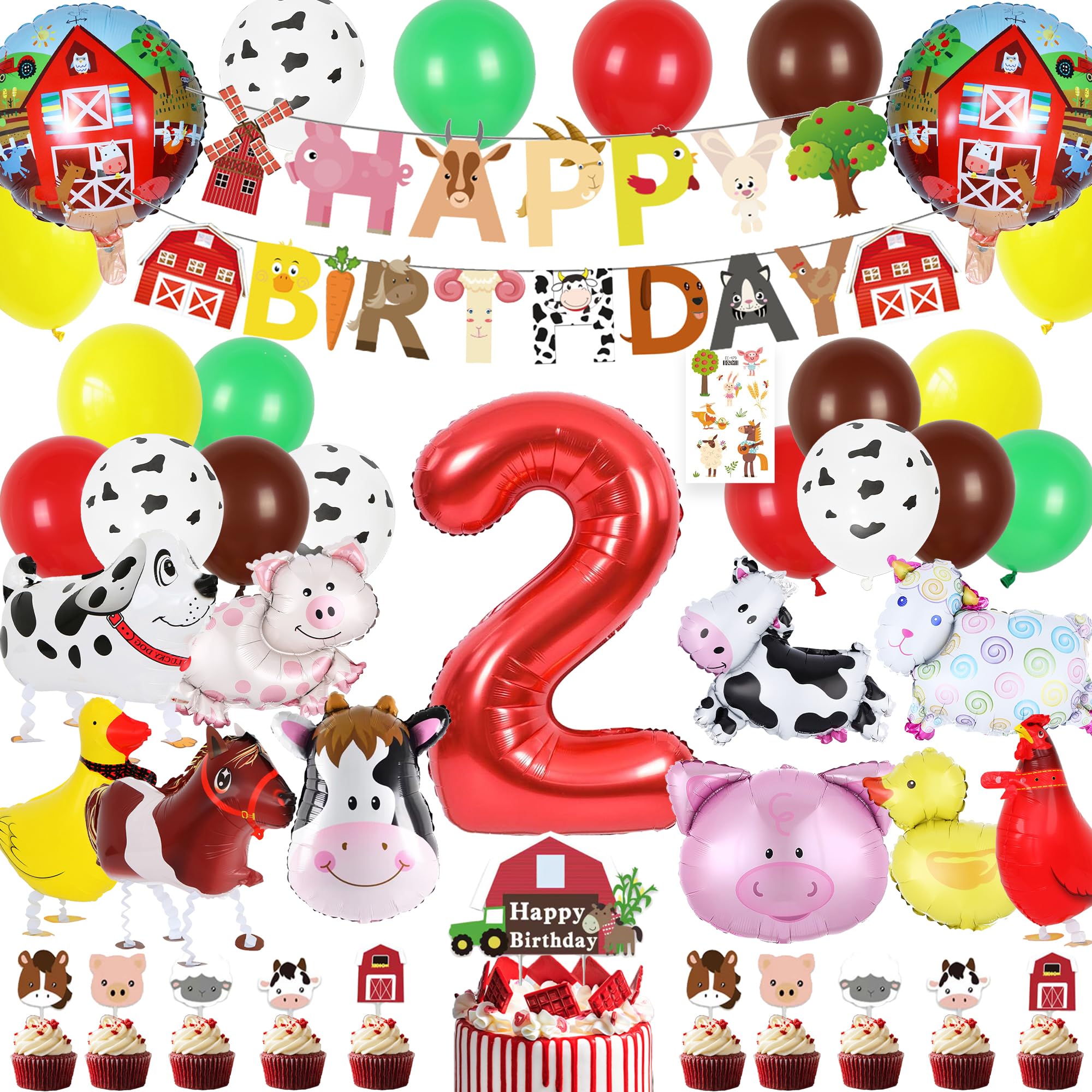 Farm Animals Theme Party Decorations, Farm Animals Barn Backdrop For