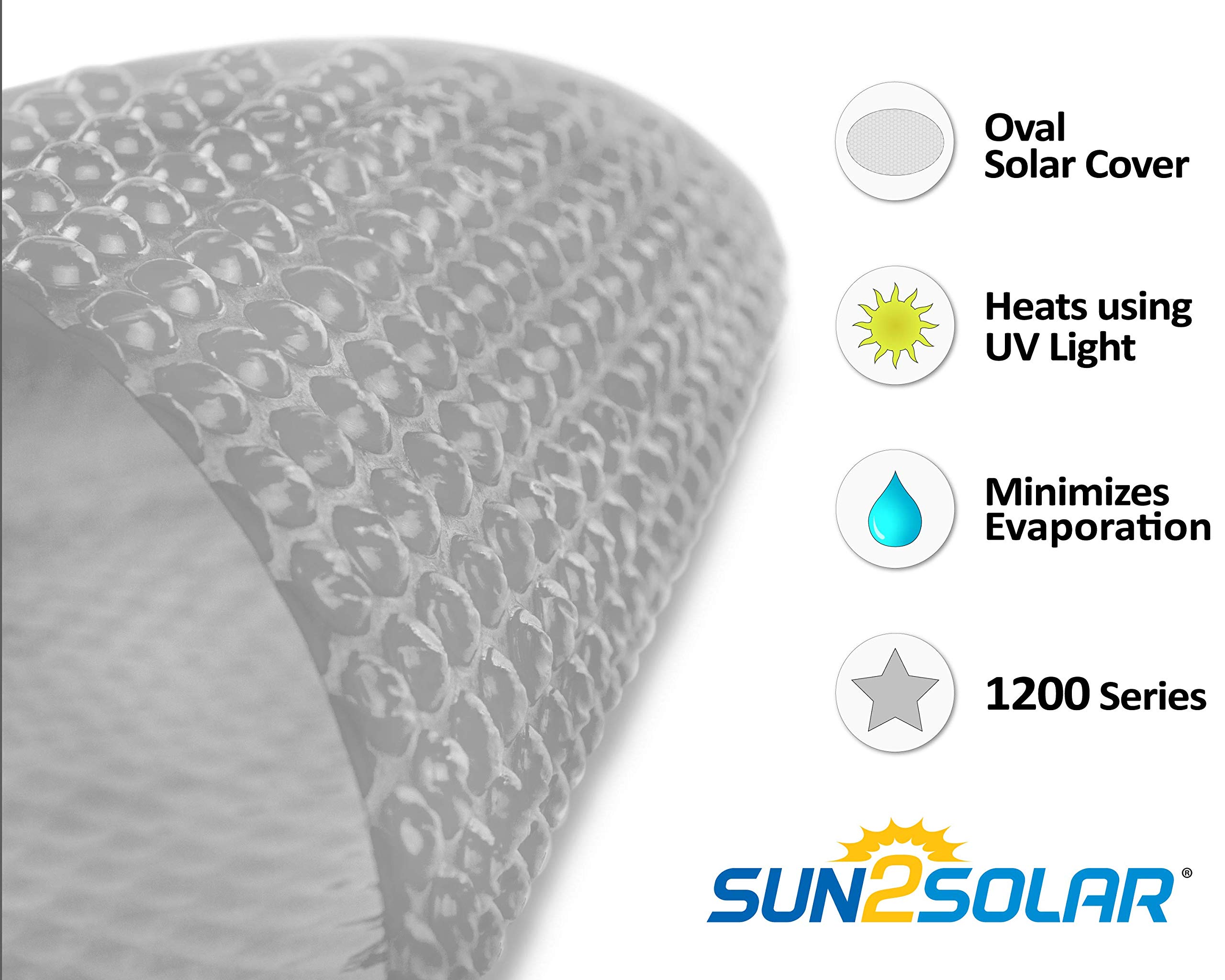 Sun2Solar Clear 15-Foot-by-30-Foot Oval Solar Cover | 1200 Series ...