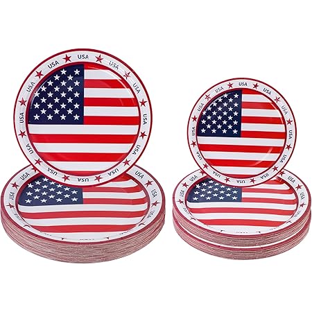 Amazon.com: Winoo Design 4th of July Plates - 48 PK - July 4 Paper ...
