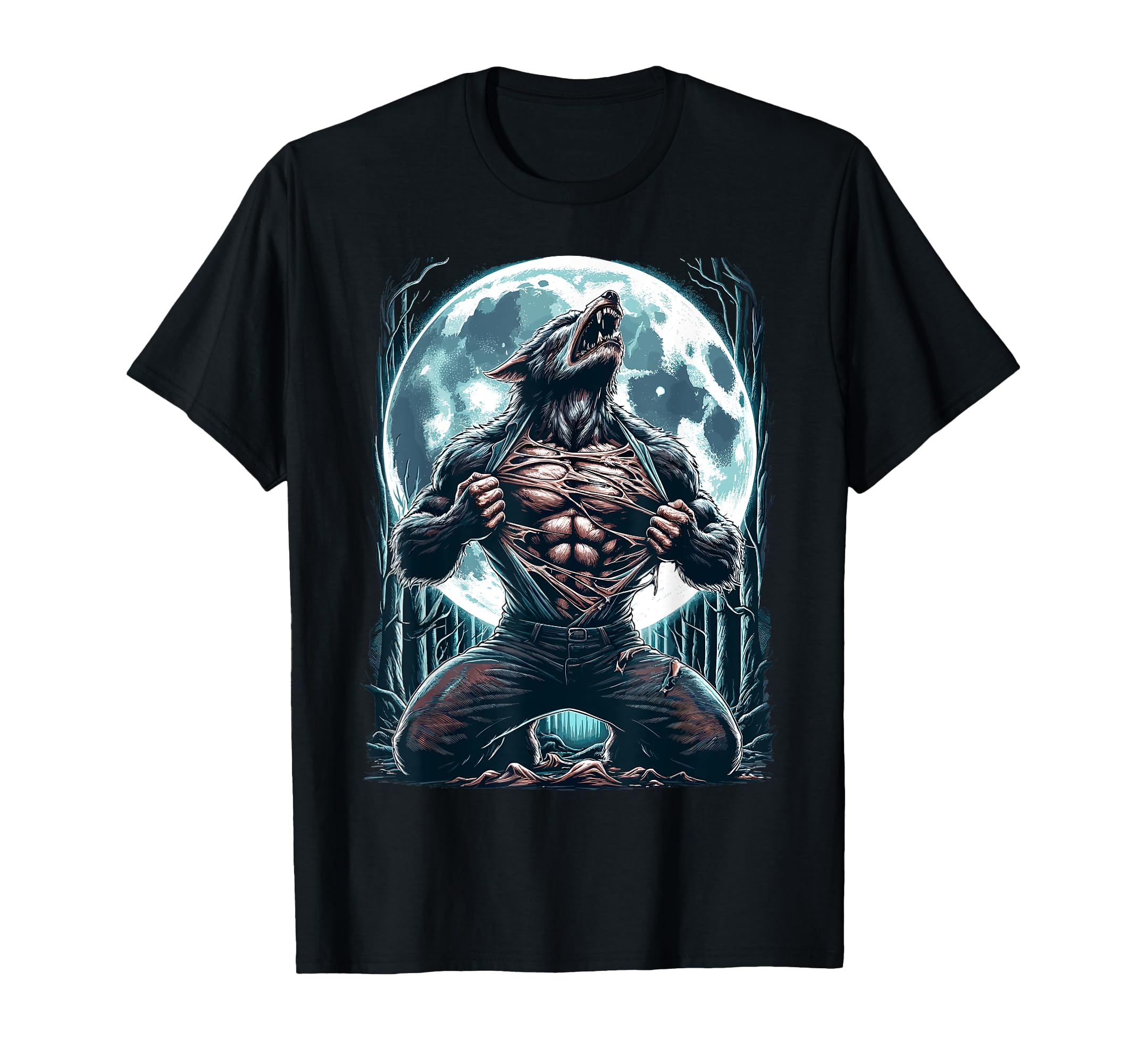 Amazon.com: Werewolf Tearing Shirt Meme Ripping Alpha Tear Wolf ...