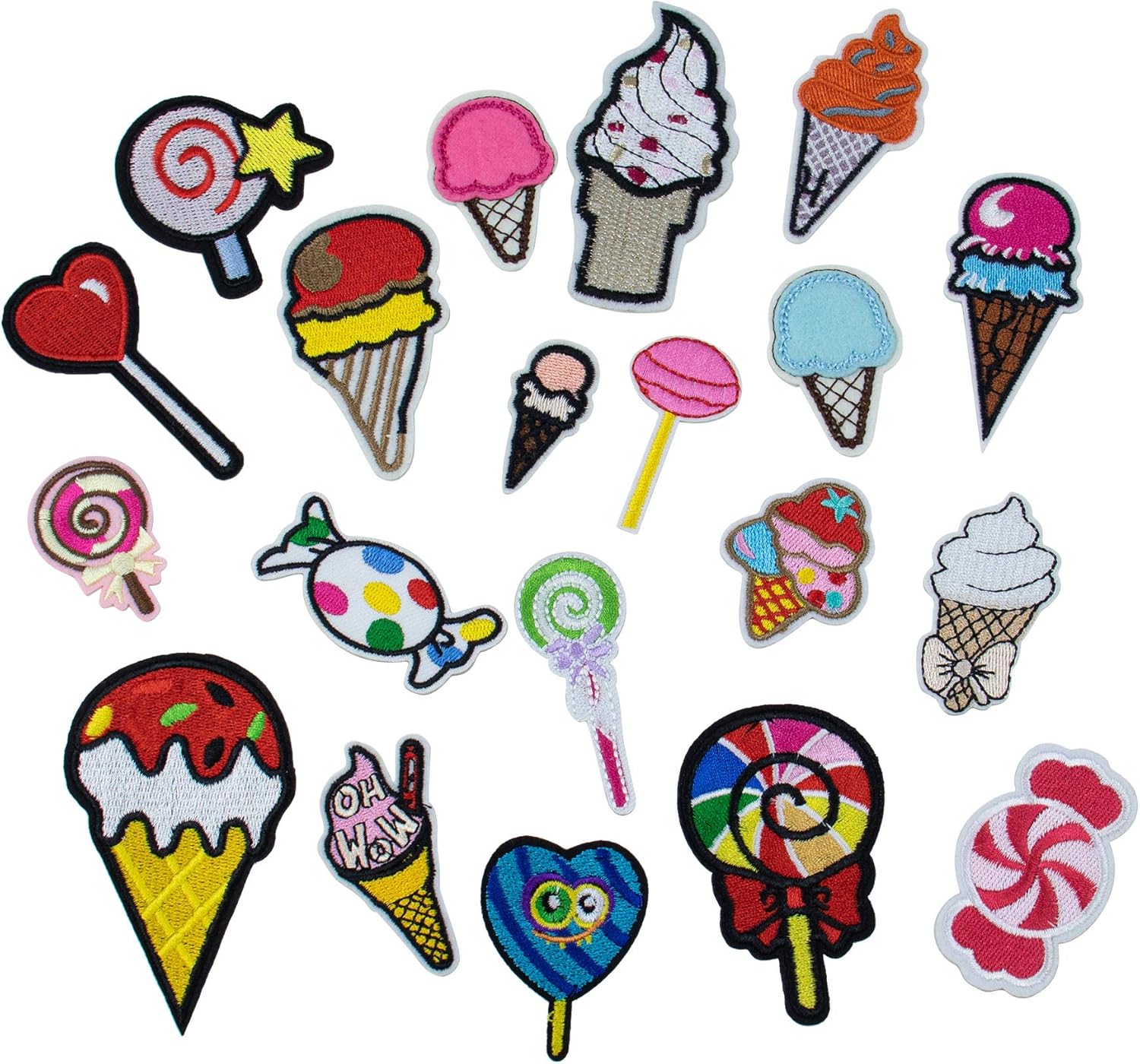 Amazon.com: AUEAR, Pack of 20, Candy Patches Ice Cream Patch Lollipop ...