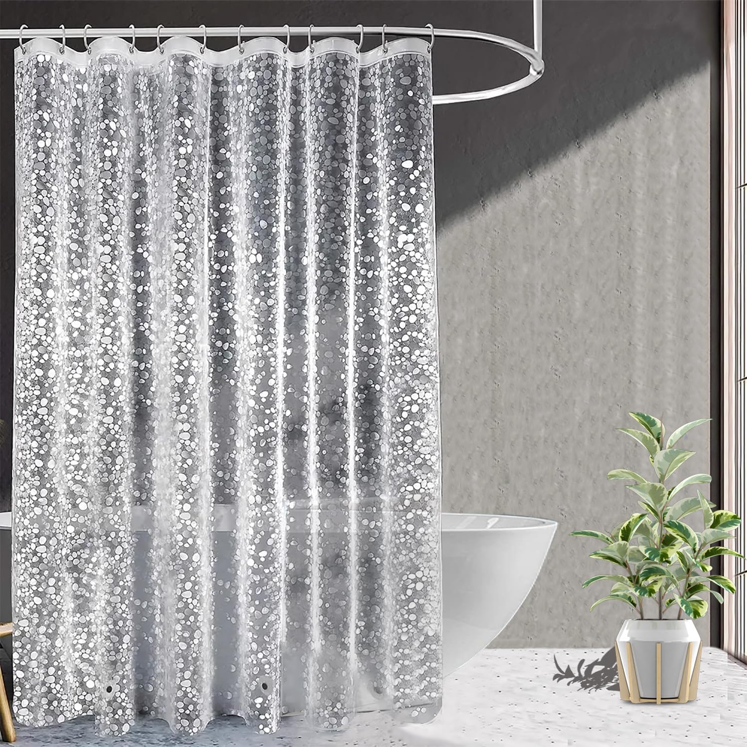 Amazon.com: jssablo Clear Shower Curtain Liner, 100% Waterproof EVA 3D ...