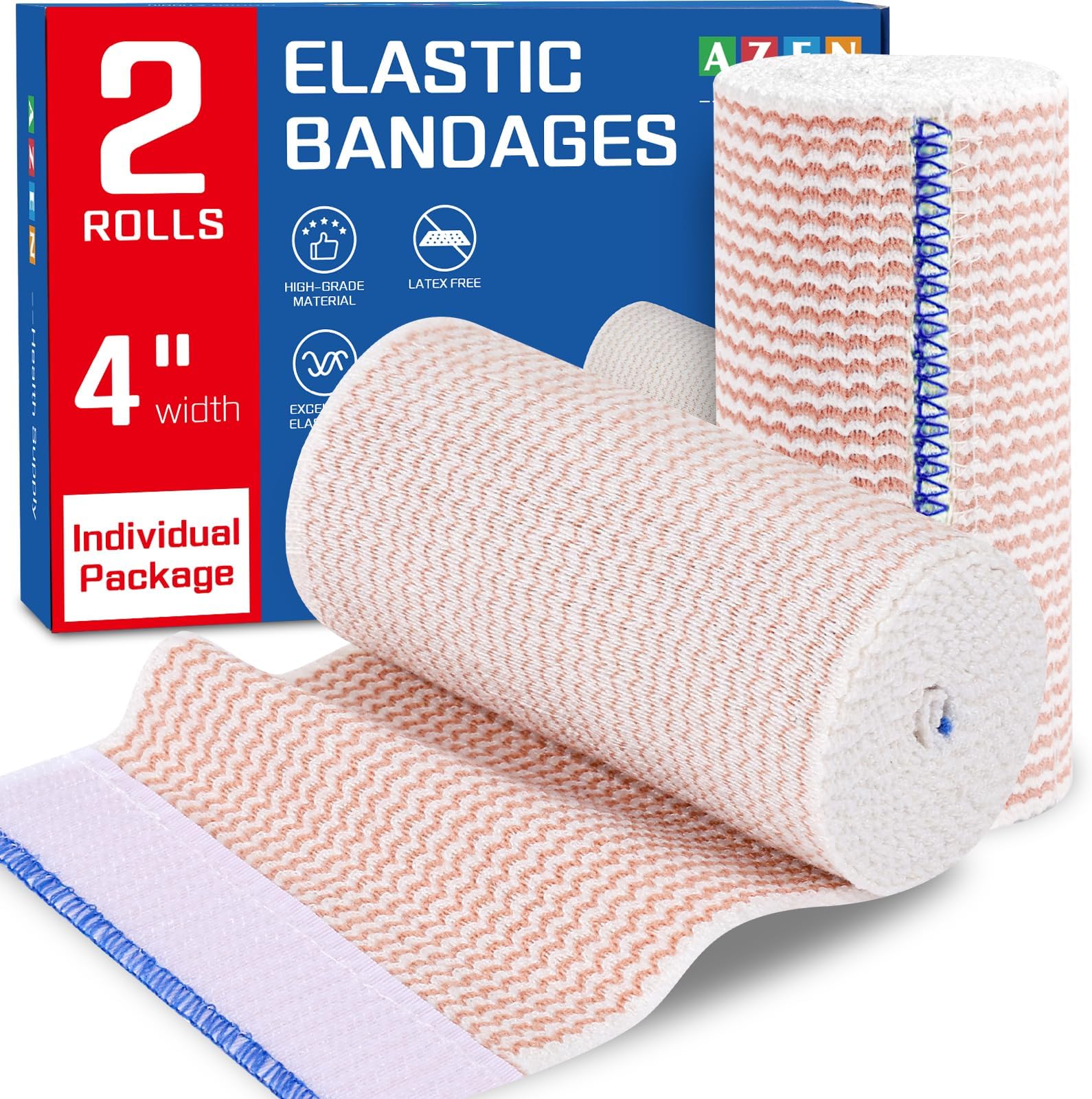 Amazon.com: Premium Elastic Bandage Wrap 6 inch 2 Pack Reusable ...