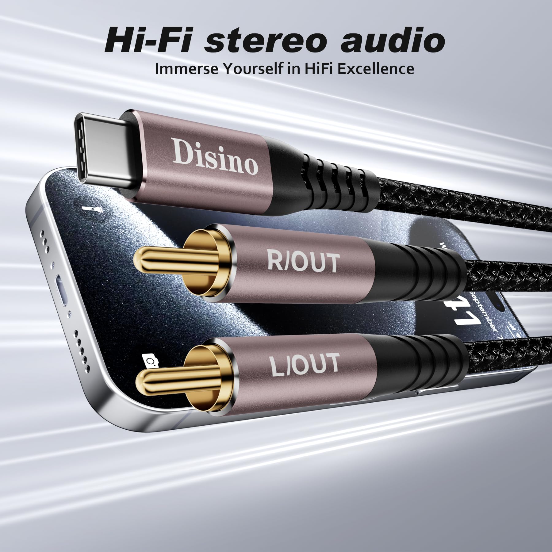 Snapklik.com : Disino USB C To RCA Audio Cable, Type C To Dual RCA ...