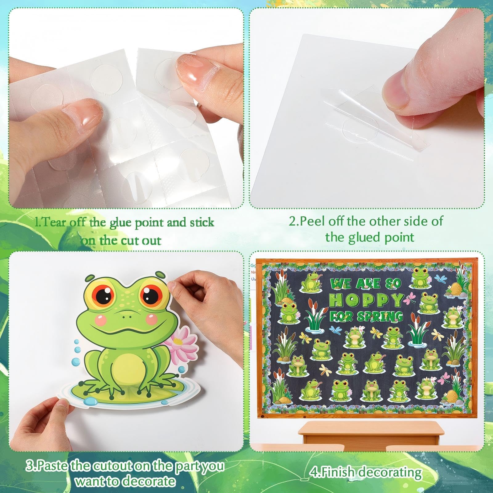Snapklik.com : 68 Pcs Frog Bulletin Board Set Spring Summer Classroom ...