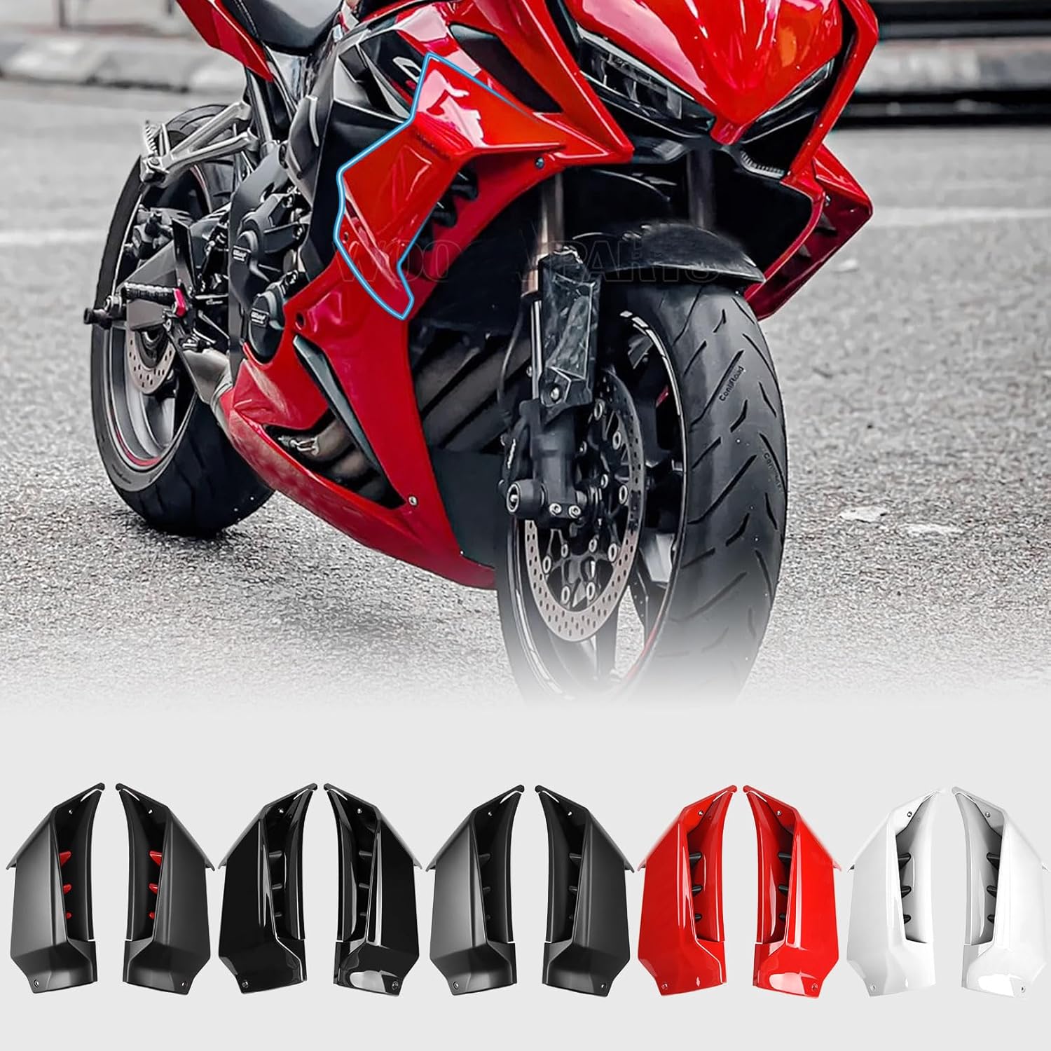 Amazon.com: WOOGA Motorcycle Body Side Cover Aero Winglets Frame Cowl ...