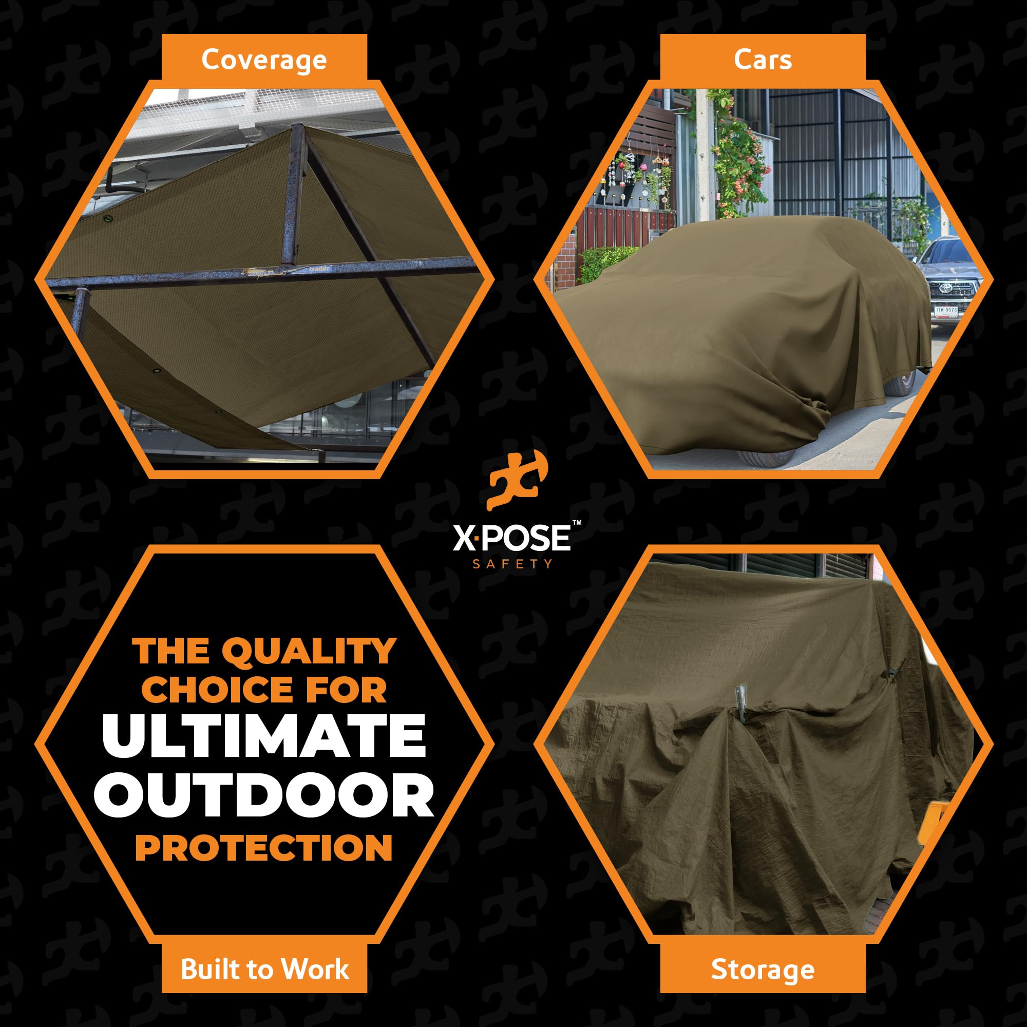 Xpose Safety Canvas Tarp - 10oz Olive Drab Poly Canvas Tarps Heavy Duty ...