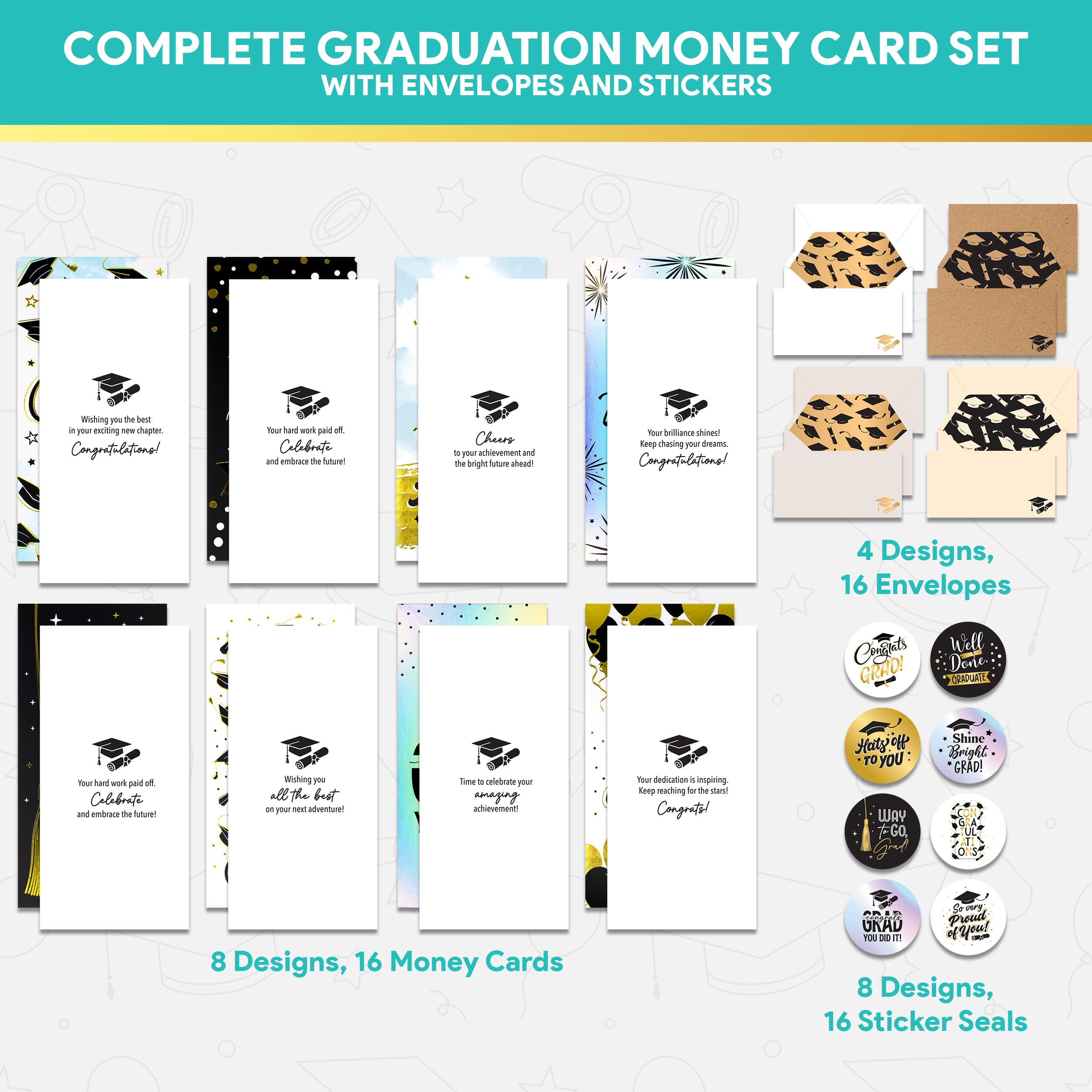 Snapklik.com : Decorably 16 Pack Gold Foil And Holographic 3x6.5in ...