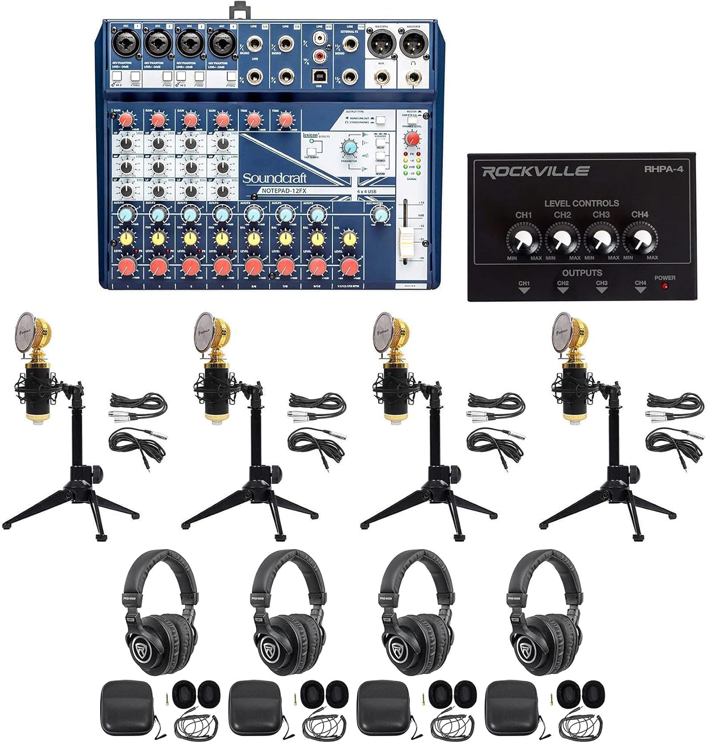 Amazon.com: Soundcraft Notepad-12FX Mixer w/USB Interface Bundle with ...
