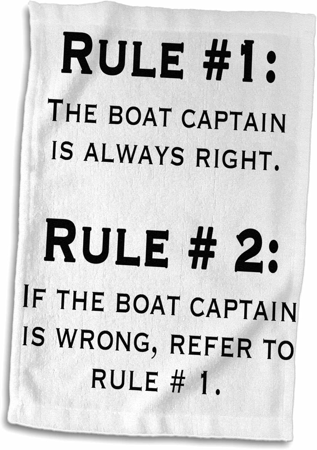 Amazon.com: 3D Rose Boat Captain Rules Towel, 15" x 22" : Home & Kitchen