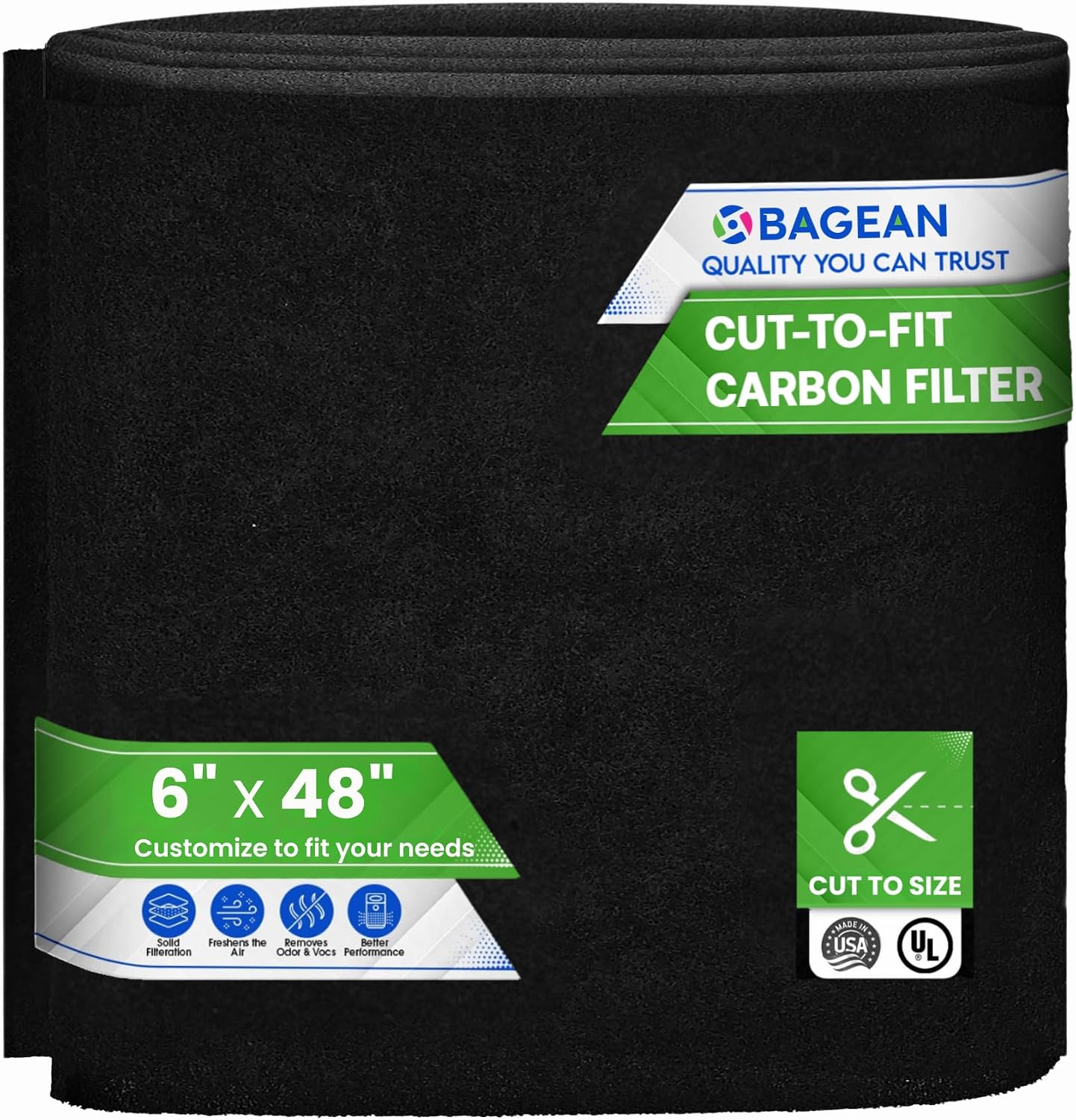Amazon.com: Cut to Fit Activated Carbon Filter Sheet 6” x 48 ...