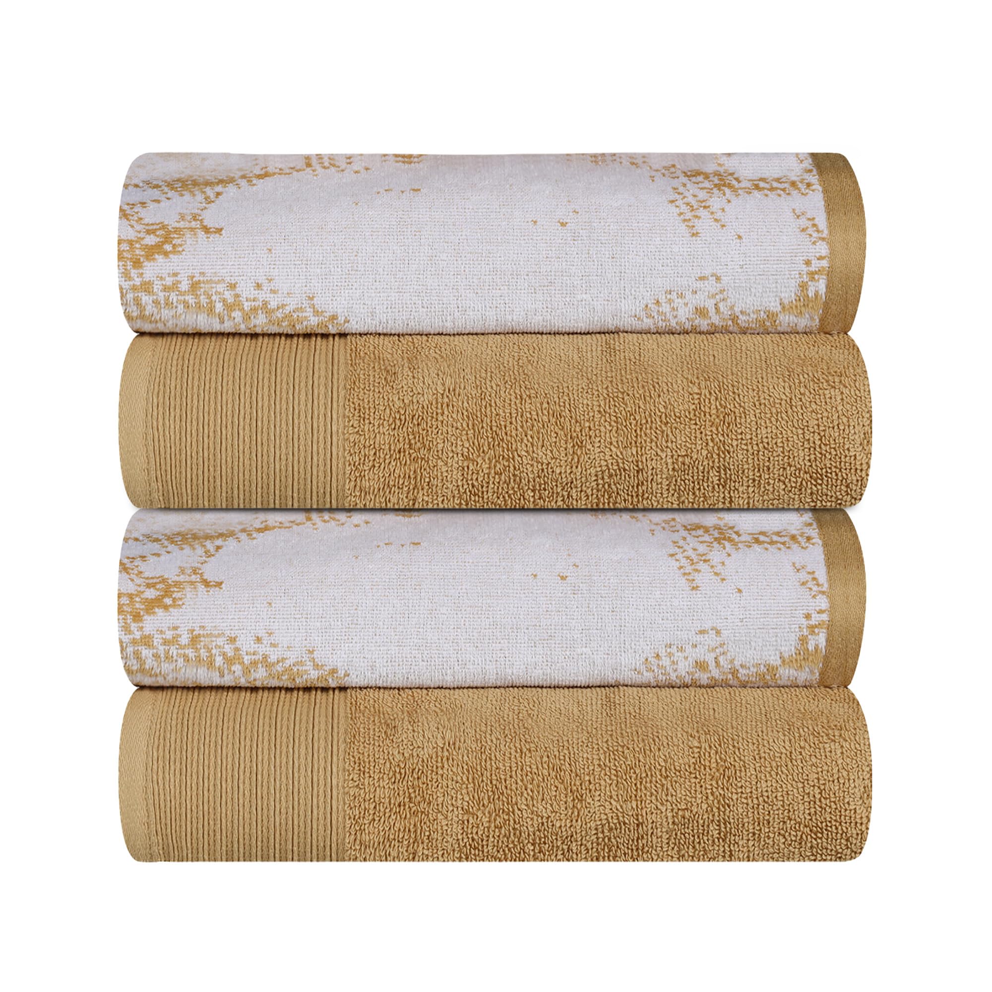 Amazon.com: SUPERIOR Cotton Solid and Marble Bath Towel Set of 4, Quick ...