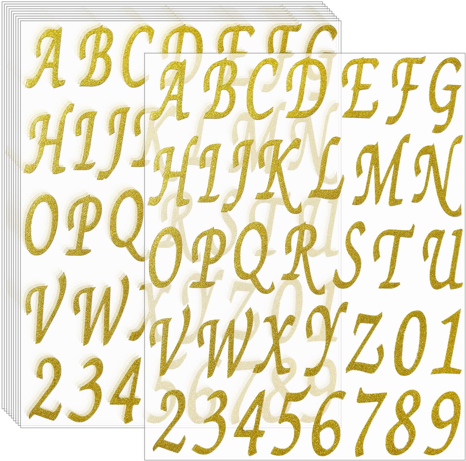 Amazon.com: Jinei 232 Pcs 24 Sheets Large Gold Letter Stickers 2.5 Inch ...