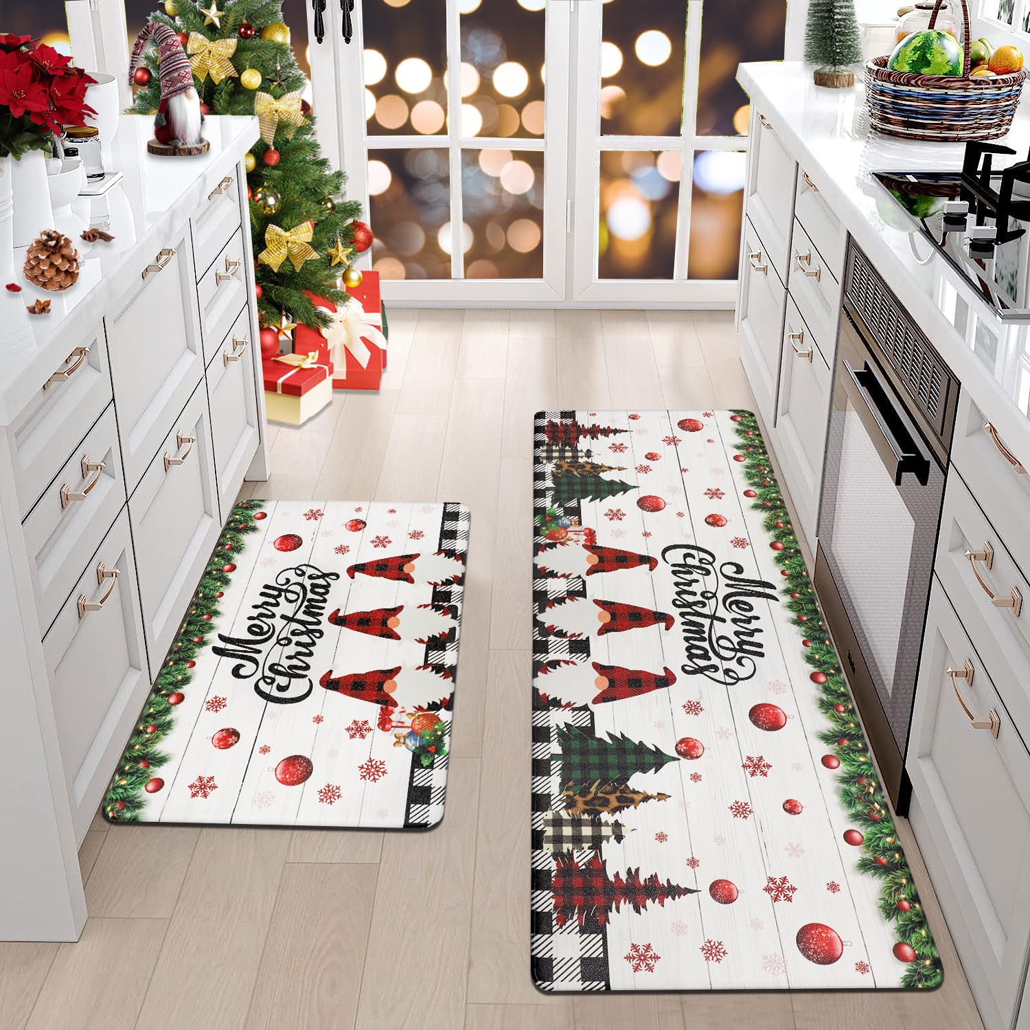 Amazon.com: Cekene 2 Piece Christmas Kitchen Rugs and Mats Anti Fatigue ...