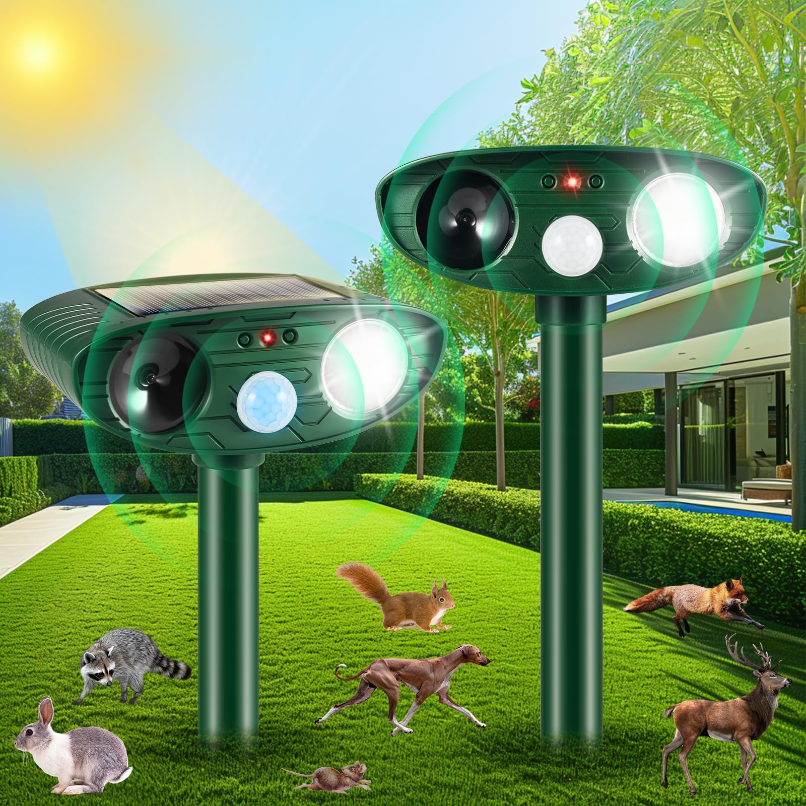 Amazon.com: 2024 Upgraded Solar Animal Repeller with Motion Sensor ...