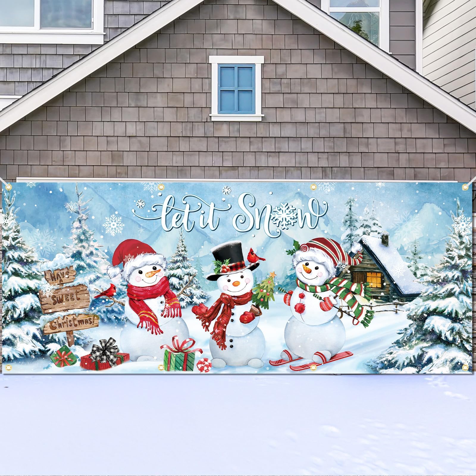 Amazon.com : Tiamon Christmas Garage Door Banner Cover, Extra Large ...