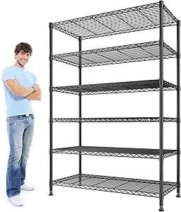 Amazon.com: REIBII 75''H Storage Shelves Metal Shelving Unit, 6 Tier ...