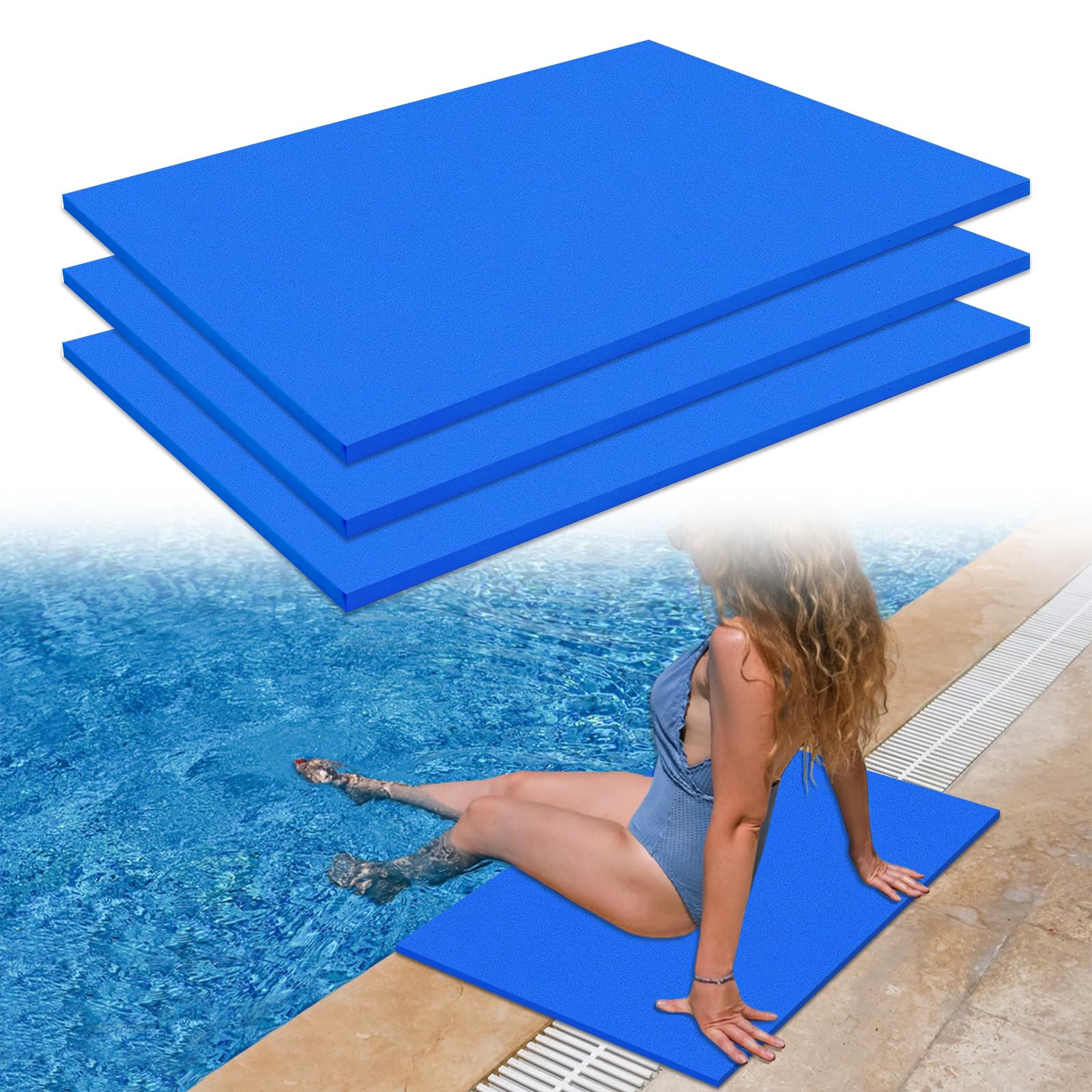 Amazon.com: 3 Pcs Pool Seats for Edge of Pool, Soft EVA Foam Poolside Seating Mat, Anti Slip ...