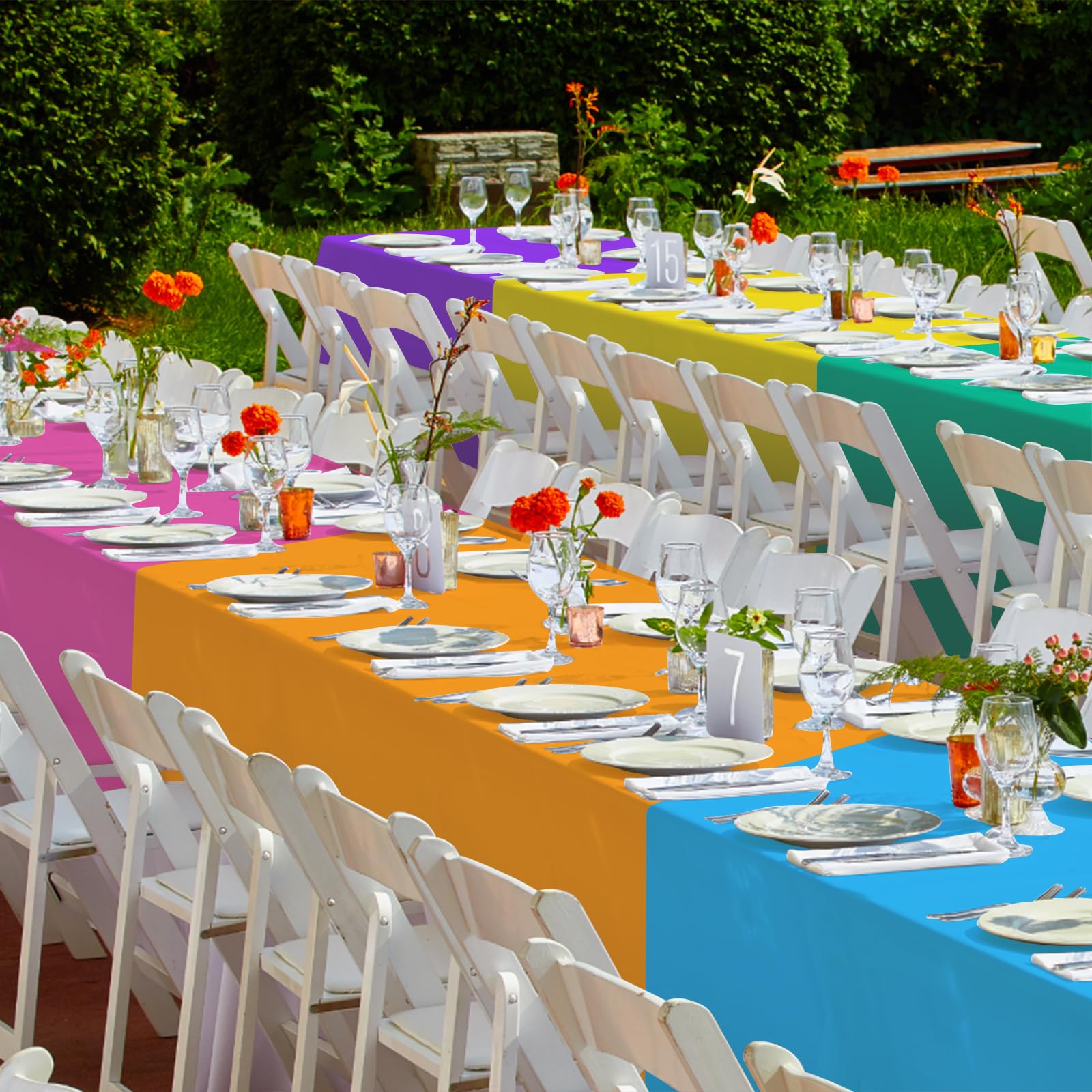 Multi Colored Table Cloths Multicolour Rainbow Tie Dye Plastic