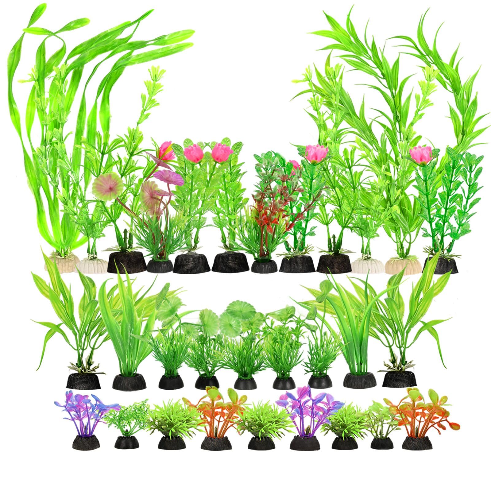 Amazon.com: gupawix 30Pcs Aquarium Plants, Green Fish Tank Plants ...