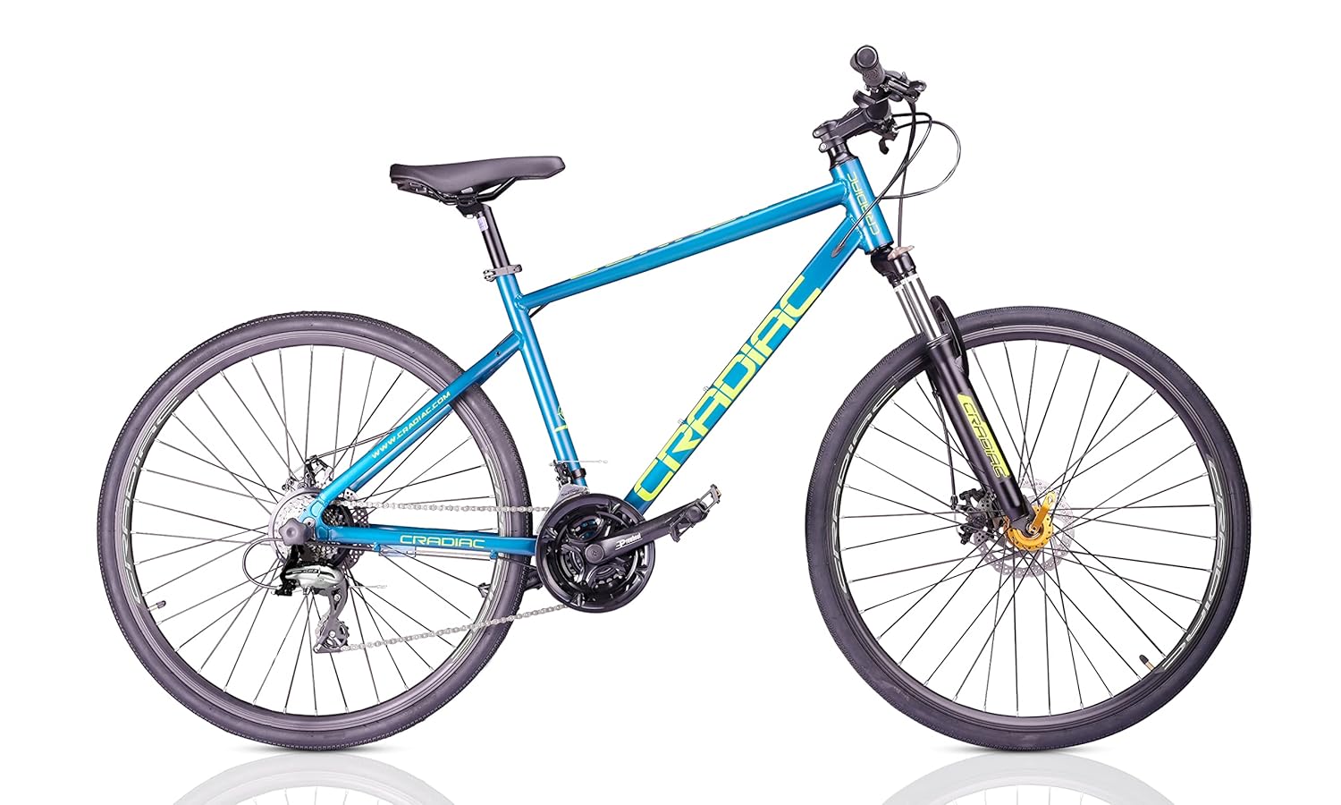 CRADIAC Gunner PRO Teal Blue | 700 * 35 C Alloy Hybrid Bike | Fully ...