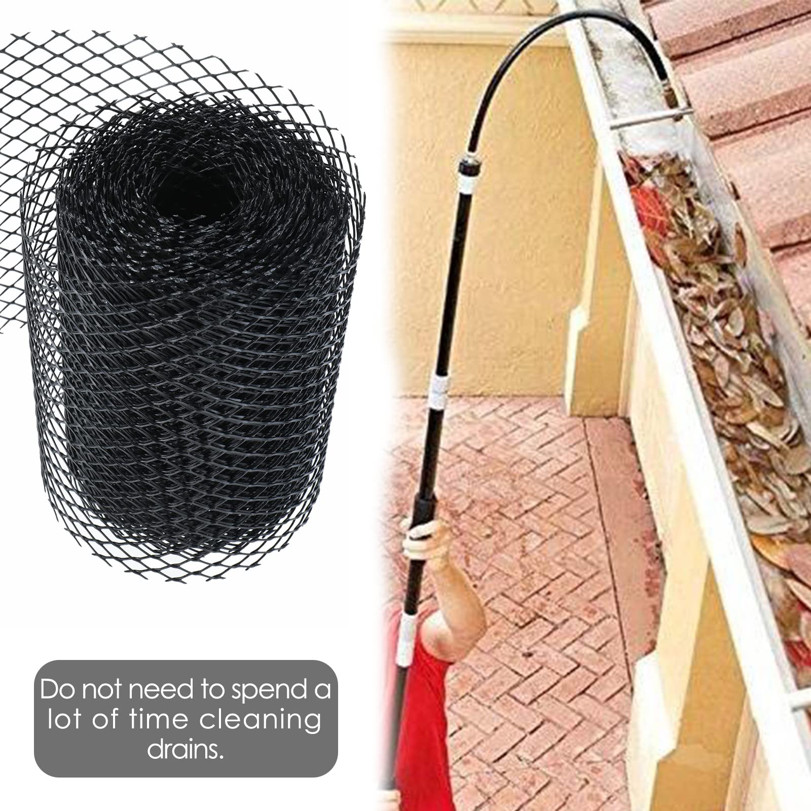 Snapklik.com : WerkWeit Gutter Guard Mesh 2 Rolls Plastic Gutter Guard ...