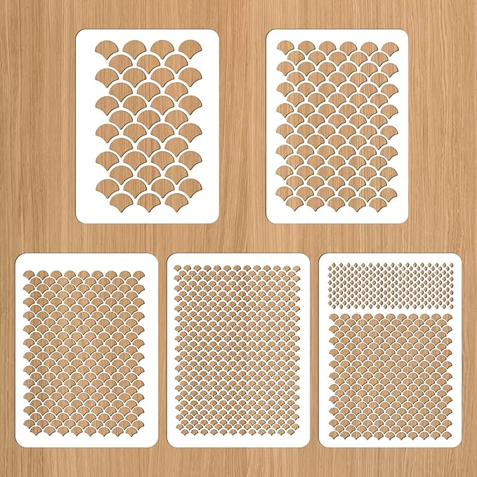 Amazon.com: Mozeat Lens 5Pcs Fish Scale Stencil, Face Painting Stencils ...