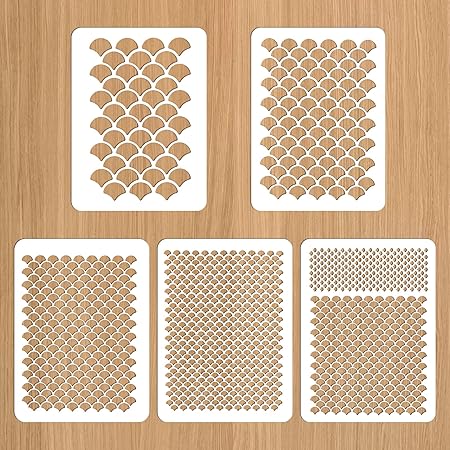 Amazon.com: Mozeat Lens 5Pcs Fish Scale Stencil, Face Painting Stencils ...