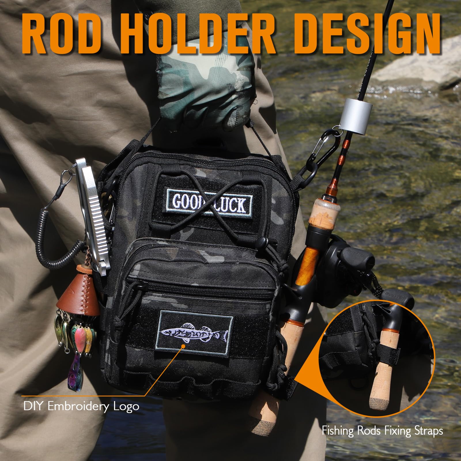 Snapklik.com : Small Fishing Backpack, Fly Fishing Sling Pack ...