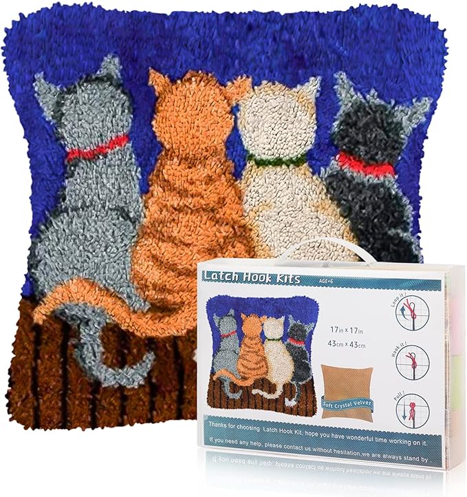 Amazon.com: Msoesticc.dl Latch Hook Kits for DIY Throw Pillow Cover ...