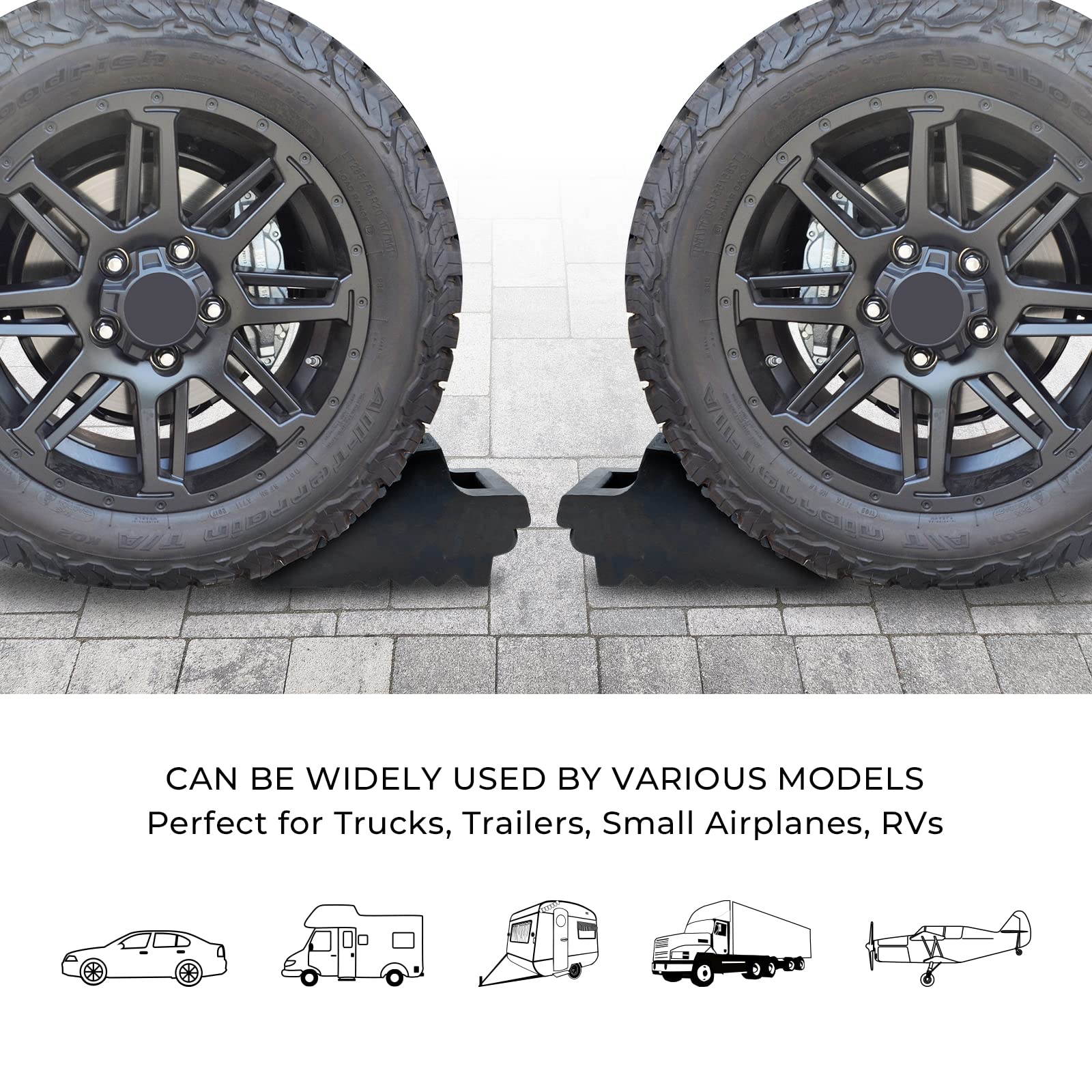 Snapklik.com : HOXWELL Solid Heavy Duty Rubber Wheel Chocks 4 Packs For ...