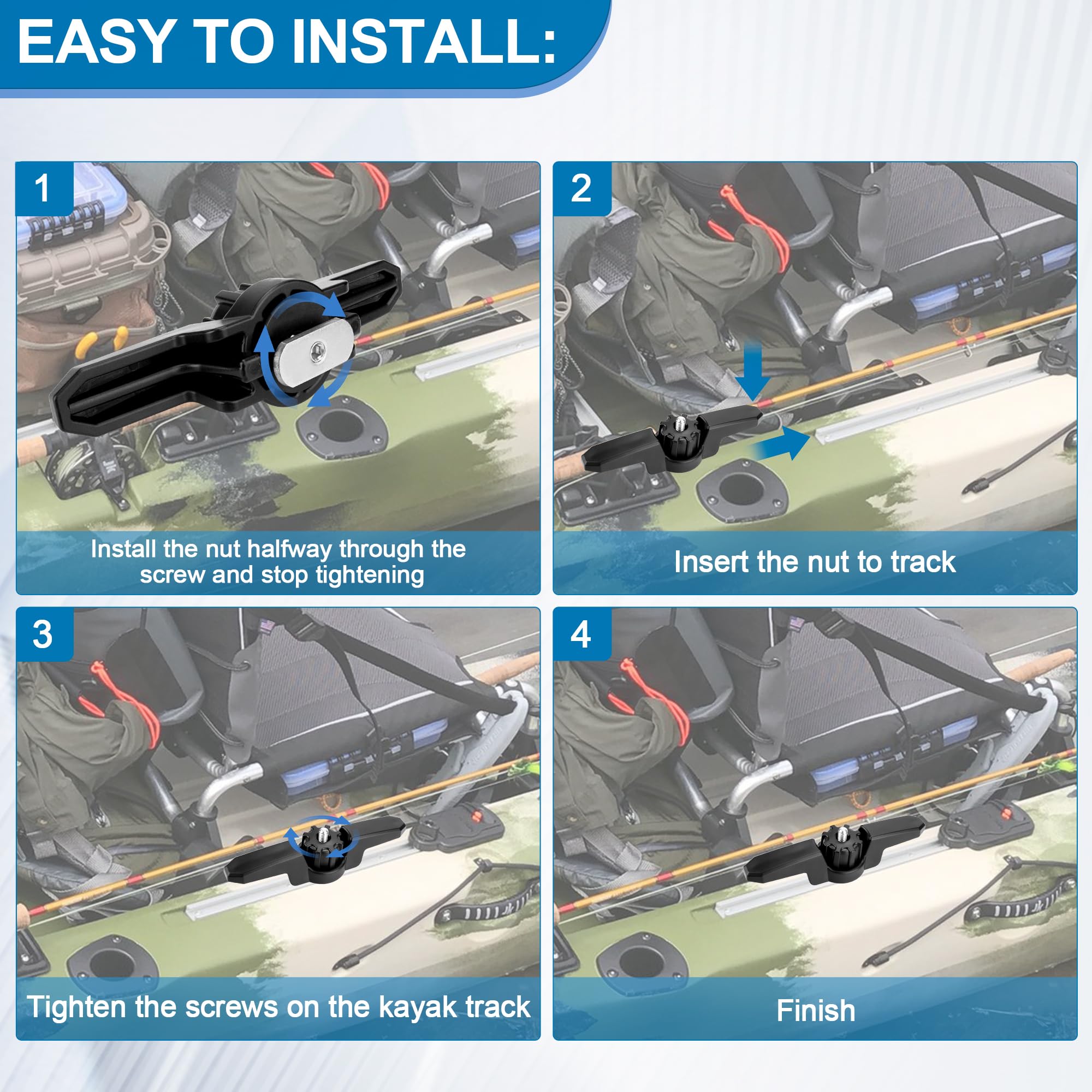 Snapklik.com : Kayak Track Mount GT Cleat, XL Kayak Anchor Cleat, Kayak ...