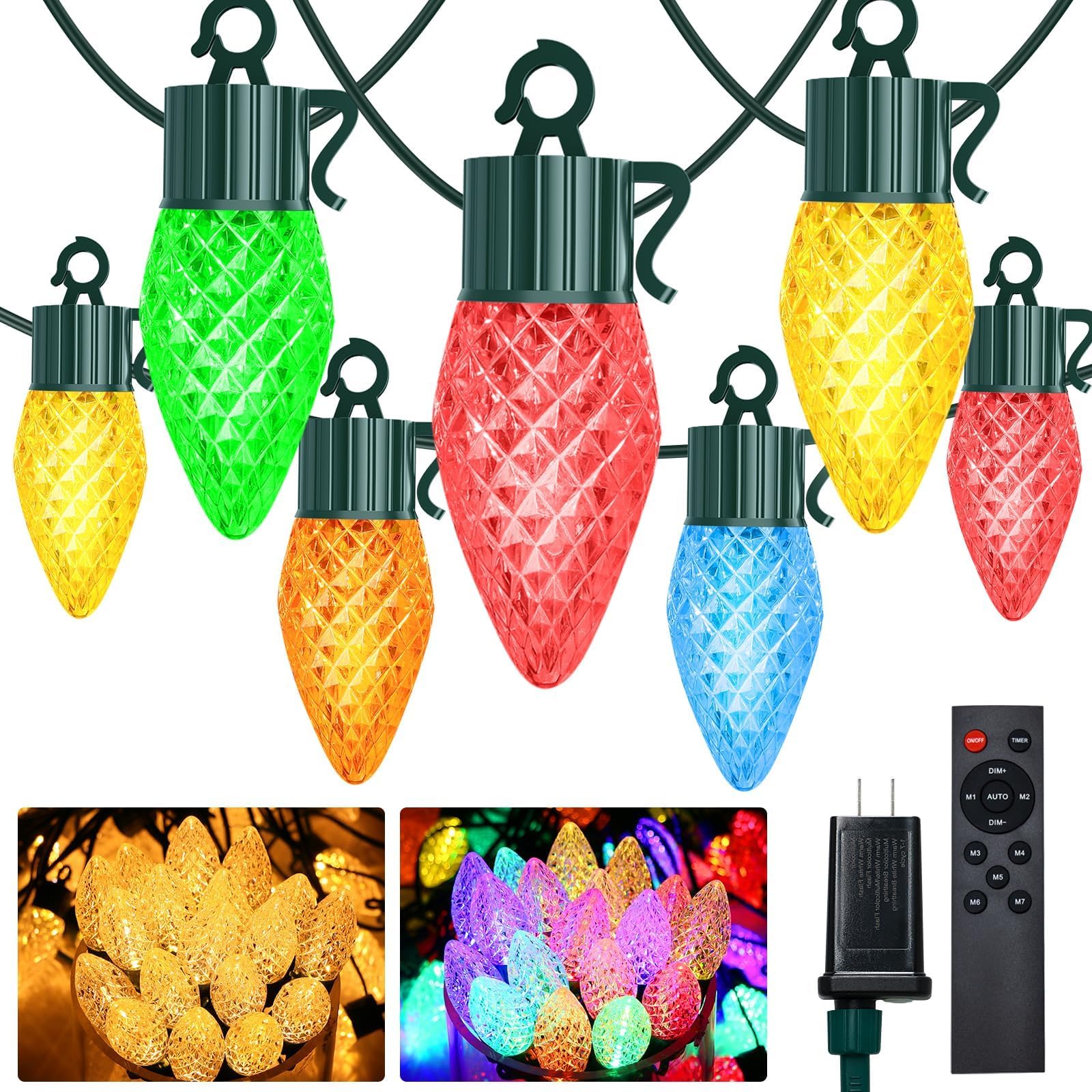 40+ Modes Smart App Color Changing Christmas Lights - Connectable 66 Ft ...