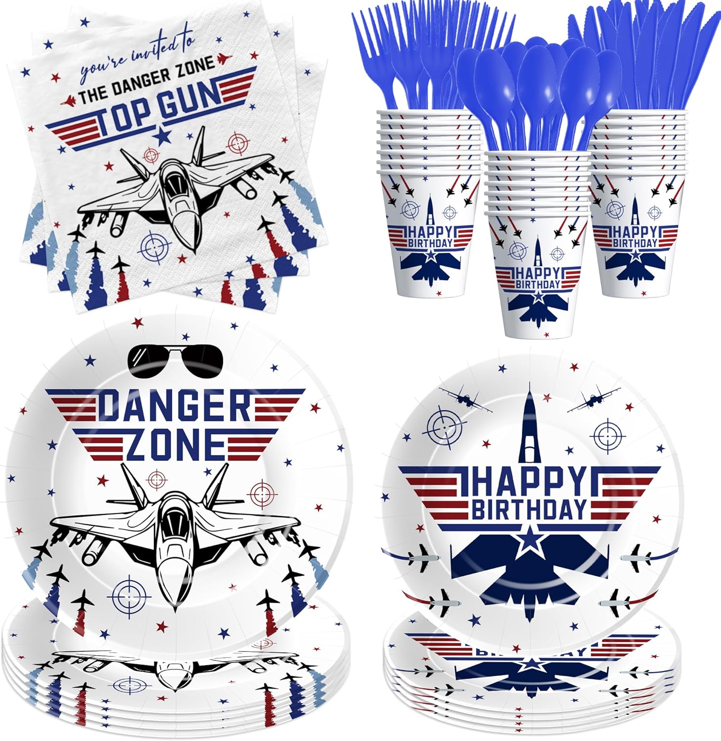 Amazon.com: Srua Don Fighter Jet Pilot Birthday Party Decorations ...