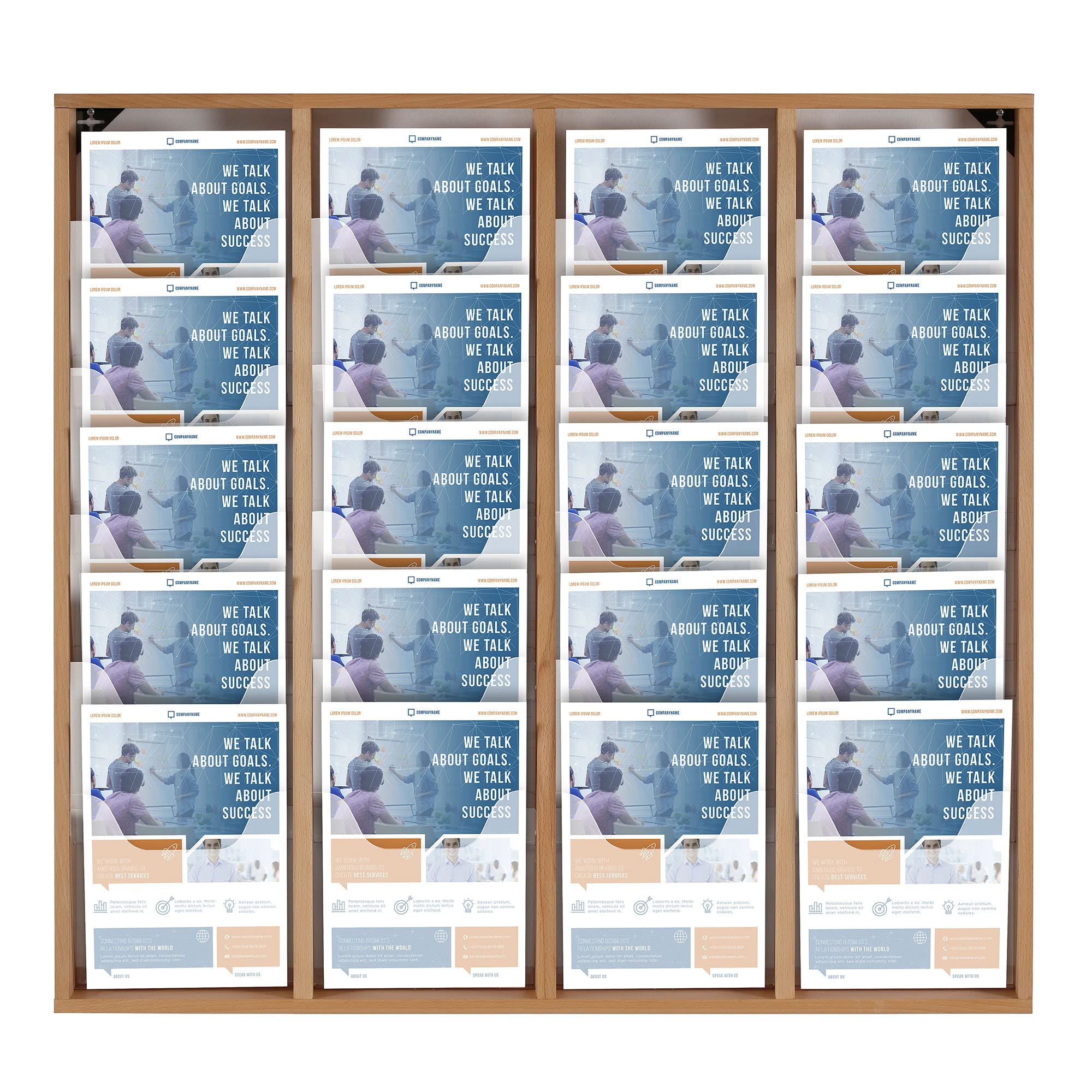 Amazon.com: M&T Displays Wall Mount Natural Wood Magazine Brochure Rack ...