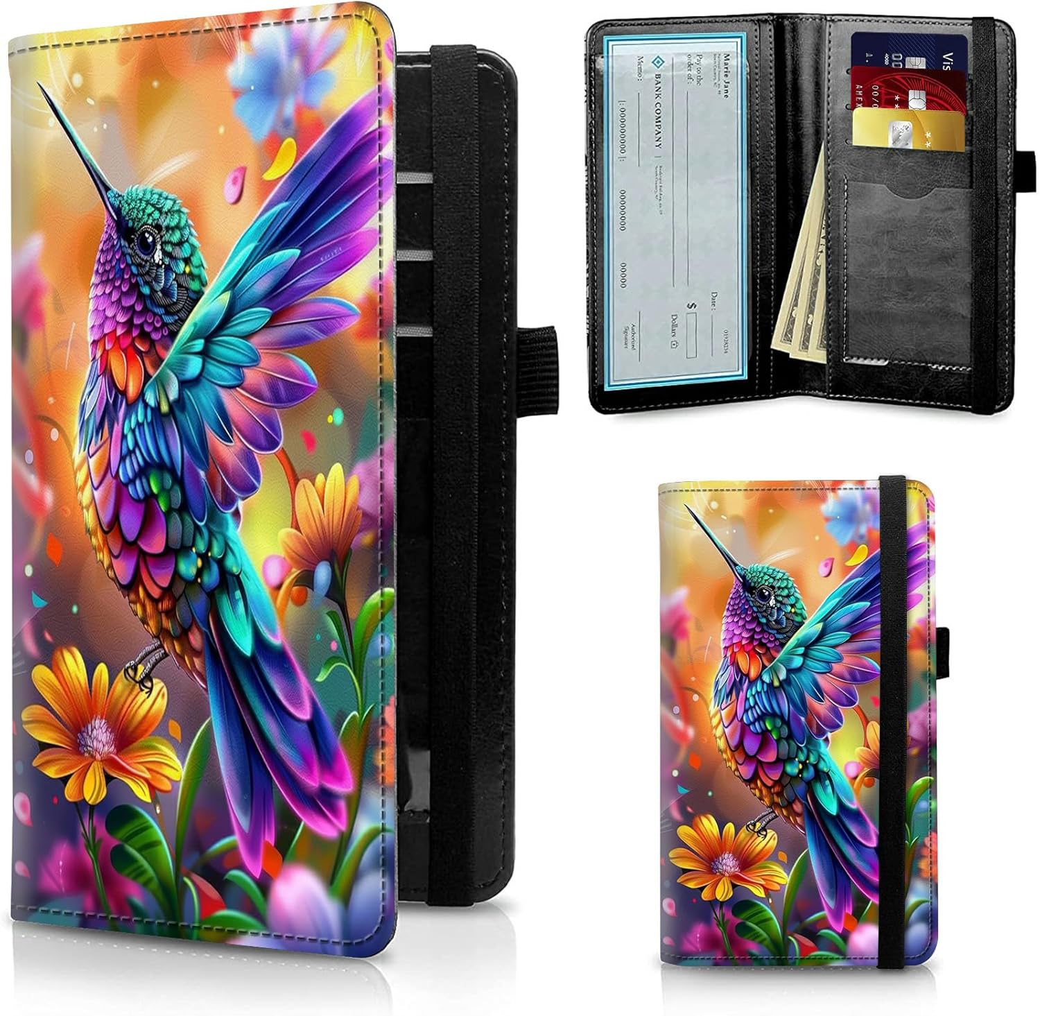 Amazon.com: Leather Checkbook Covers for Men Women Check book Holder ...