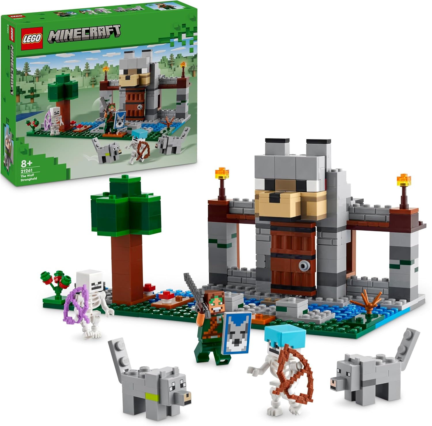 LEGO Minecraft The Wolf Stronghold Fortress Set, Building Toy for 8 ...