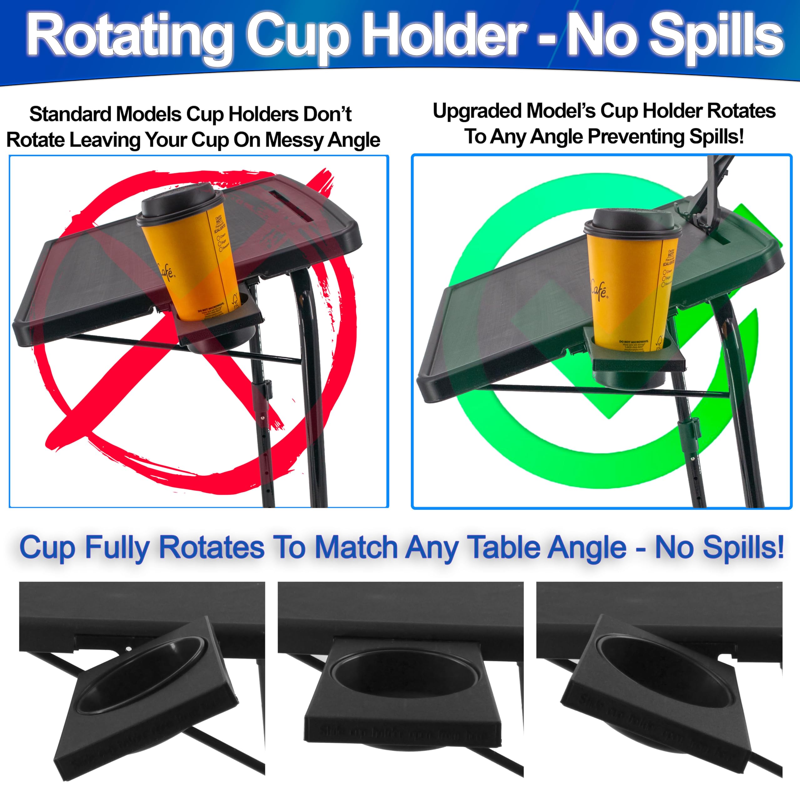 Snapklik.com : XL Adjustable TV Tray Table - Folding, Portable ...