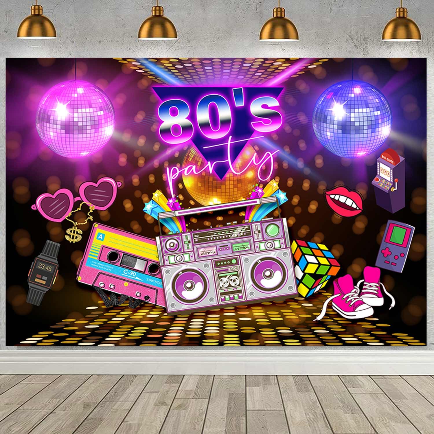 Amazon.com : Sensfun 80's Party Backdrop Back to The 80s Retro Disco ...